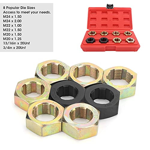 KIMISS 8pcs Axle Spindle Threading Set, Carbon Steel Screw Thread ...