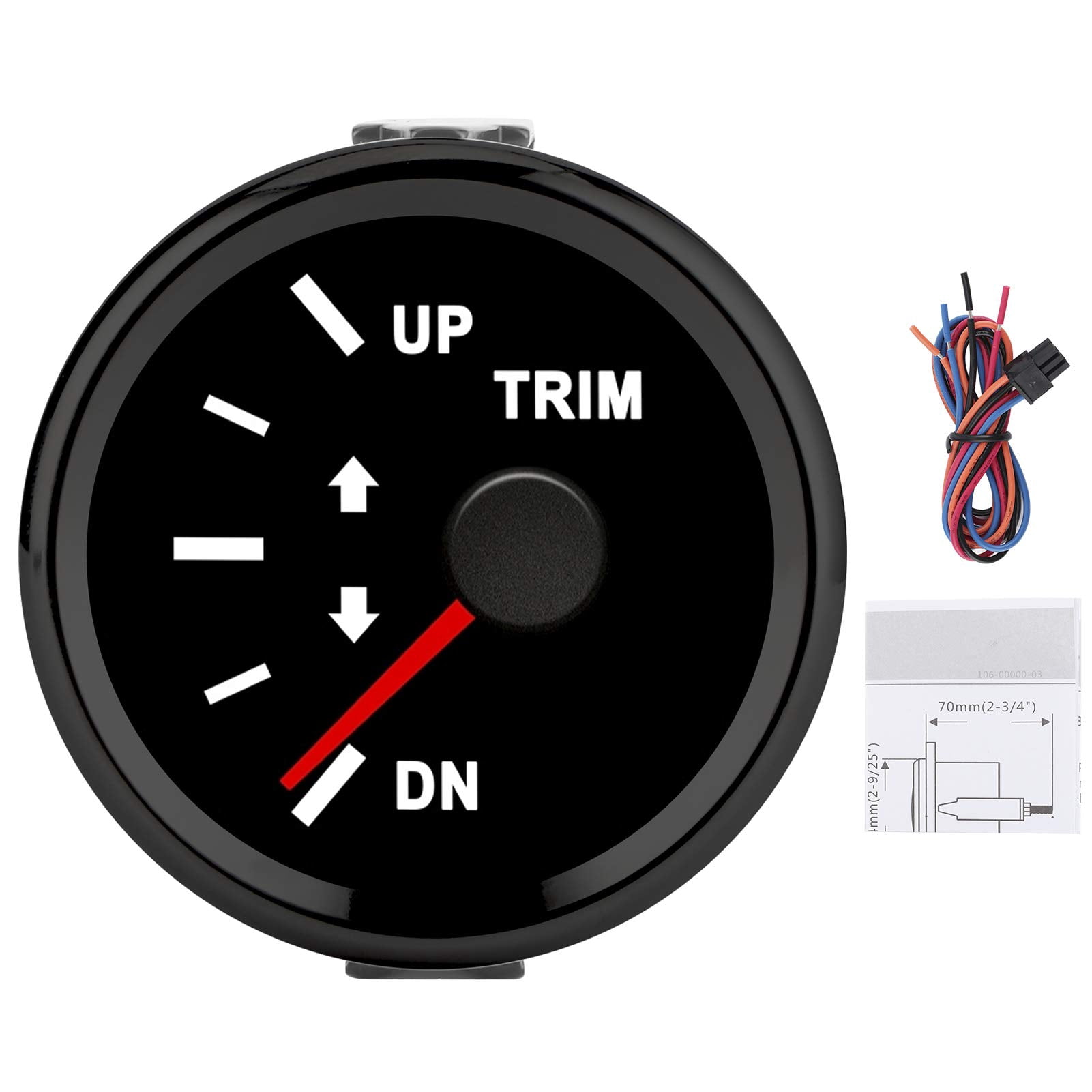 KIMISS Boat Trim Balance Gauge Meter, 52mm Domed Series Marine Trim ...