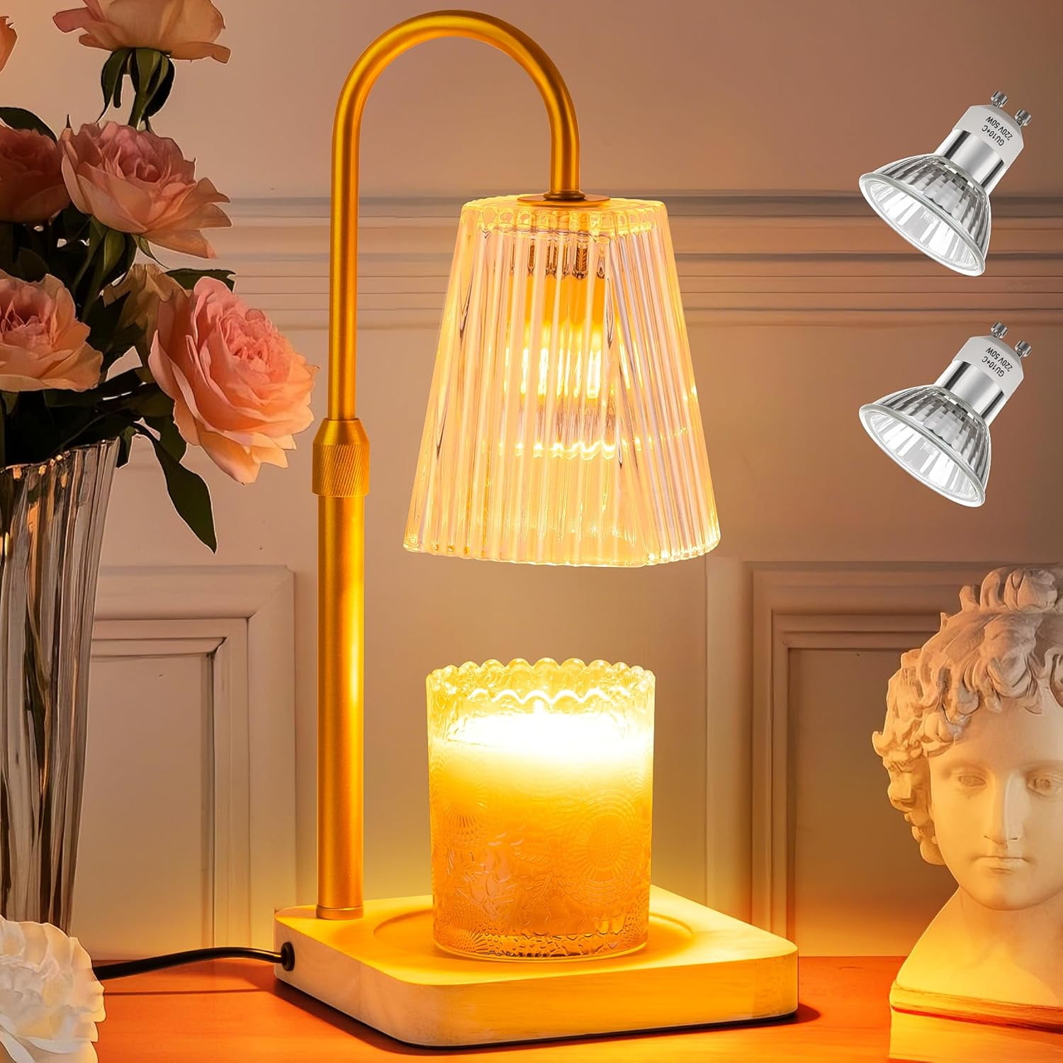 KIMIUP Candle Warmer Lamp with Timer, Adjustable Height & Dimmable ...