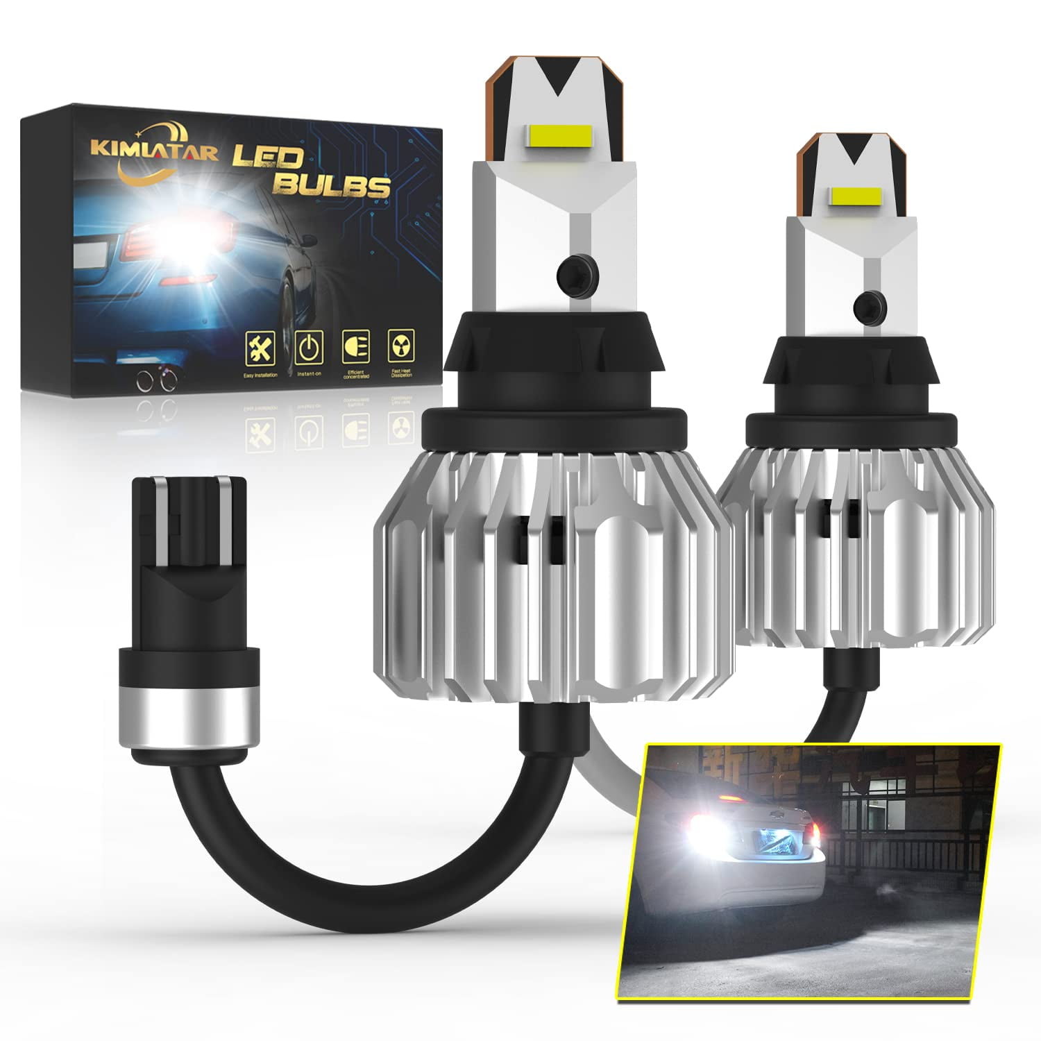 KIMLATAR 912 921 T15 LED Bulbs for Back Up Reverse Lights, CANBUS Error ...