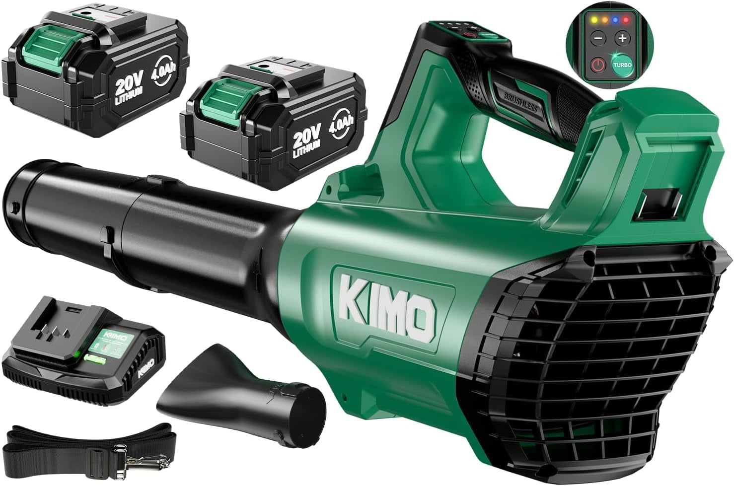 KIMO Leaf Blower Cordless with Battery and Charger, 650CFM 160MPH ...