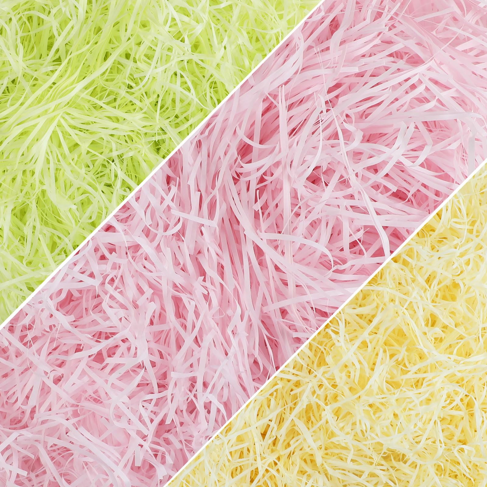 KIMOBER 300g/10.58oz Easter Basket TSF6 Grass,Colorful Raffia Tissue ...