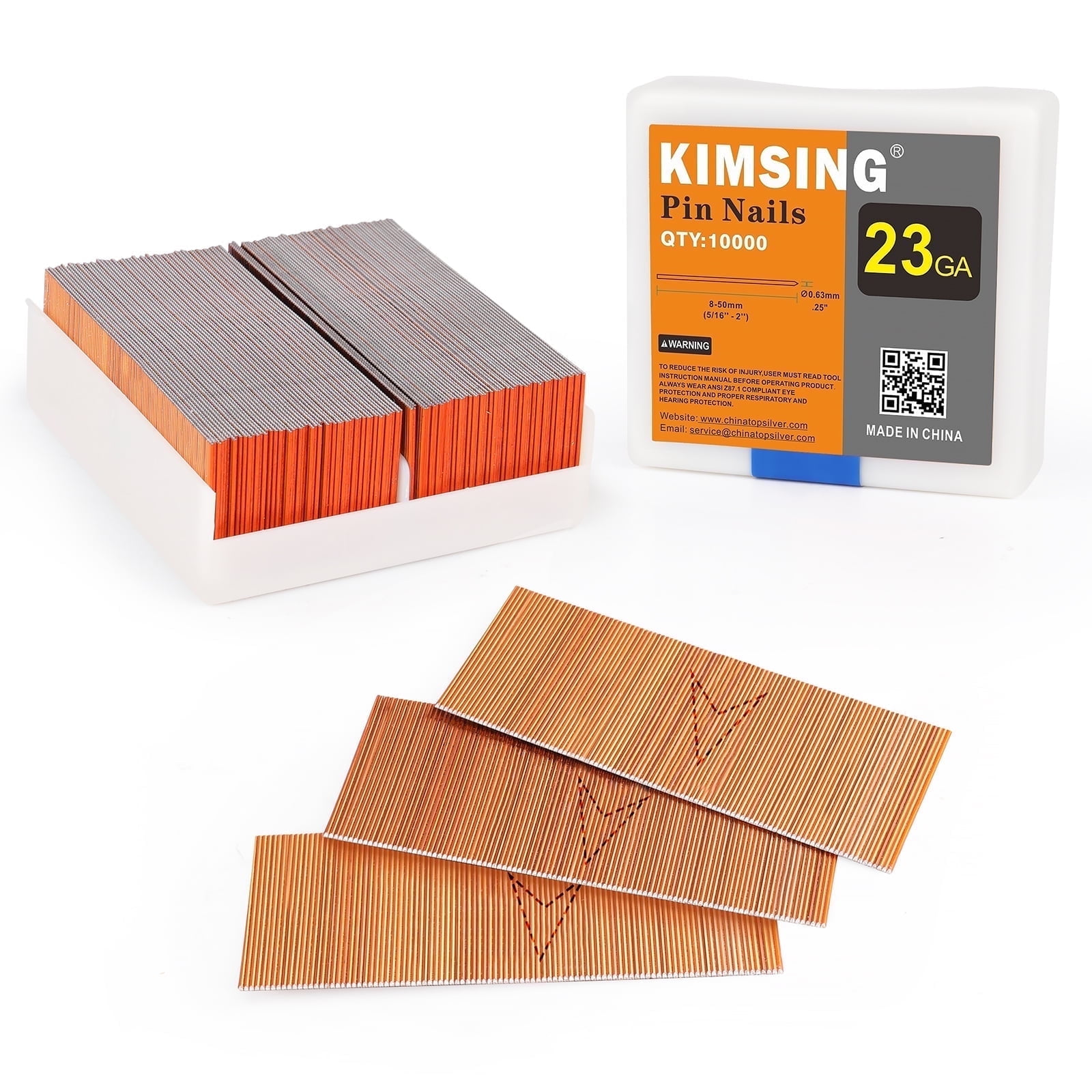 KIMSING P625 Headless Micro Pin Nails 25mm 23 Gauge 10000pcs/box with 6 ...