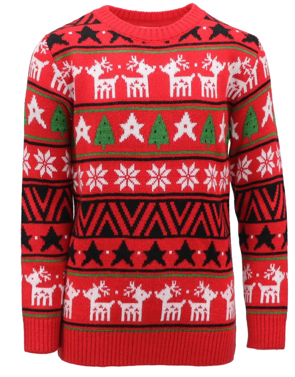 KIMU Boys' 2-18 Long Sleeve Knit Pullover Christmas Sweater Crewneck ...