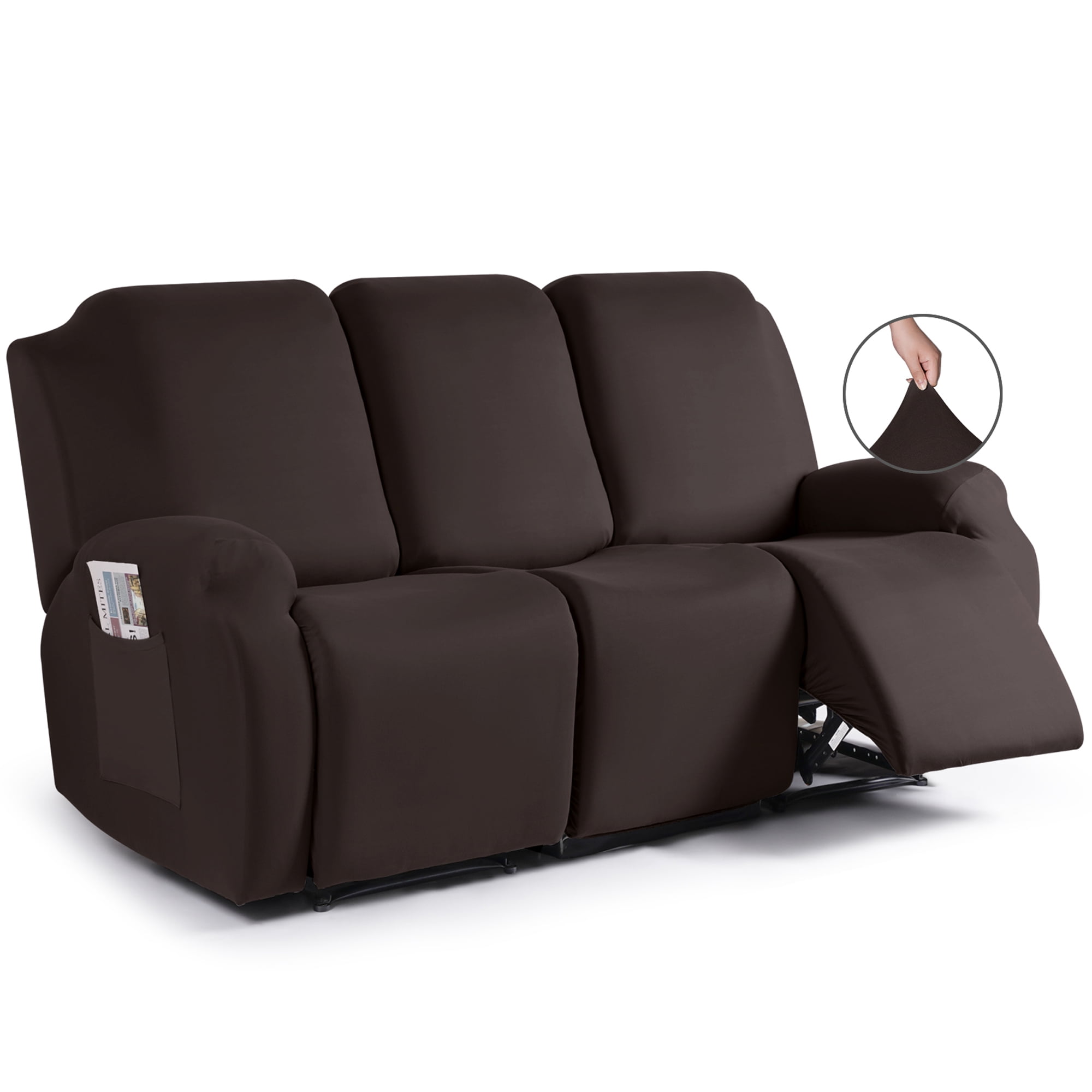 KINCAM Recliner Sofa Slipcover 3 Pieces Stretch Sofa Covers Reclining ...