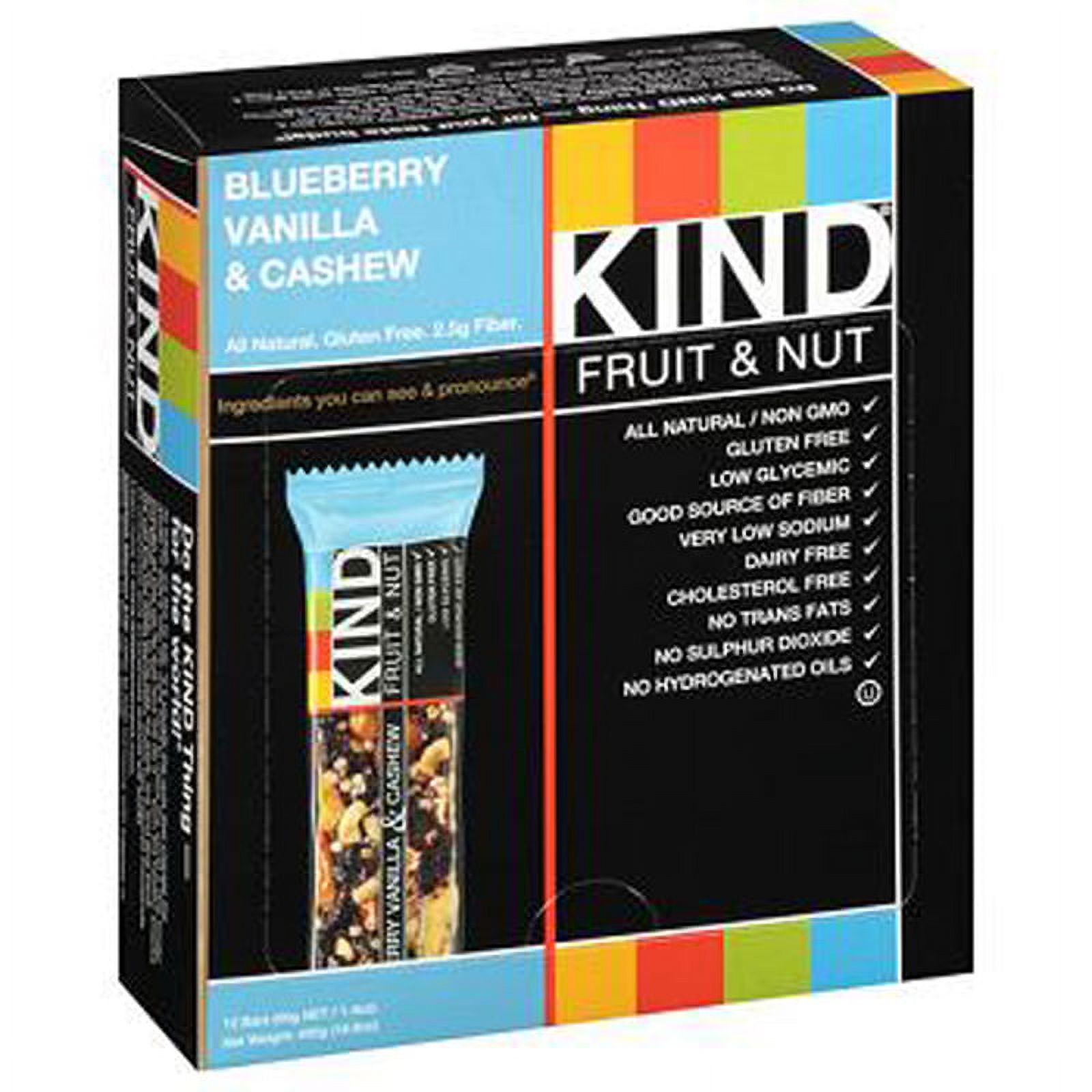 KIND Bars, Blueberry Vanilla & Cashew, Gluten Free, 1.4 Ounce Bars, 12 ...