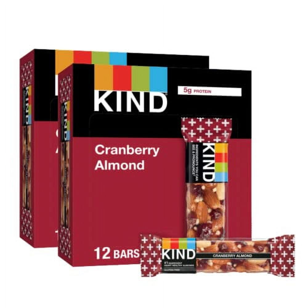 KIND Bars, Cranberry Almond, Healthy Snacks, Gluten Free, 5g Protein ...