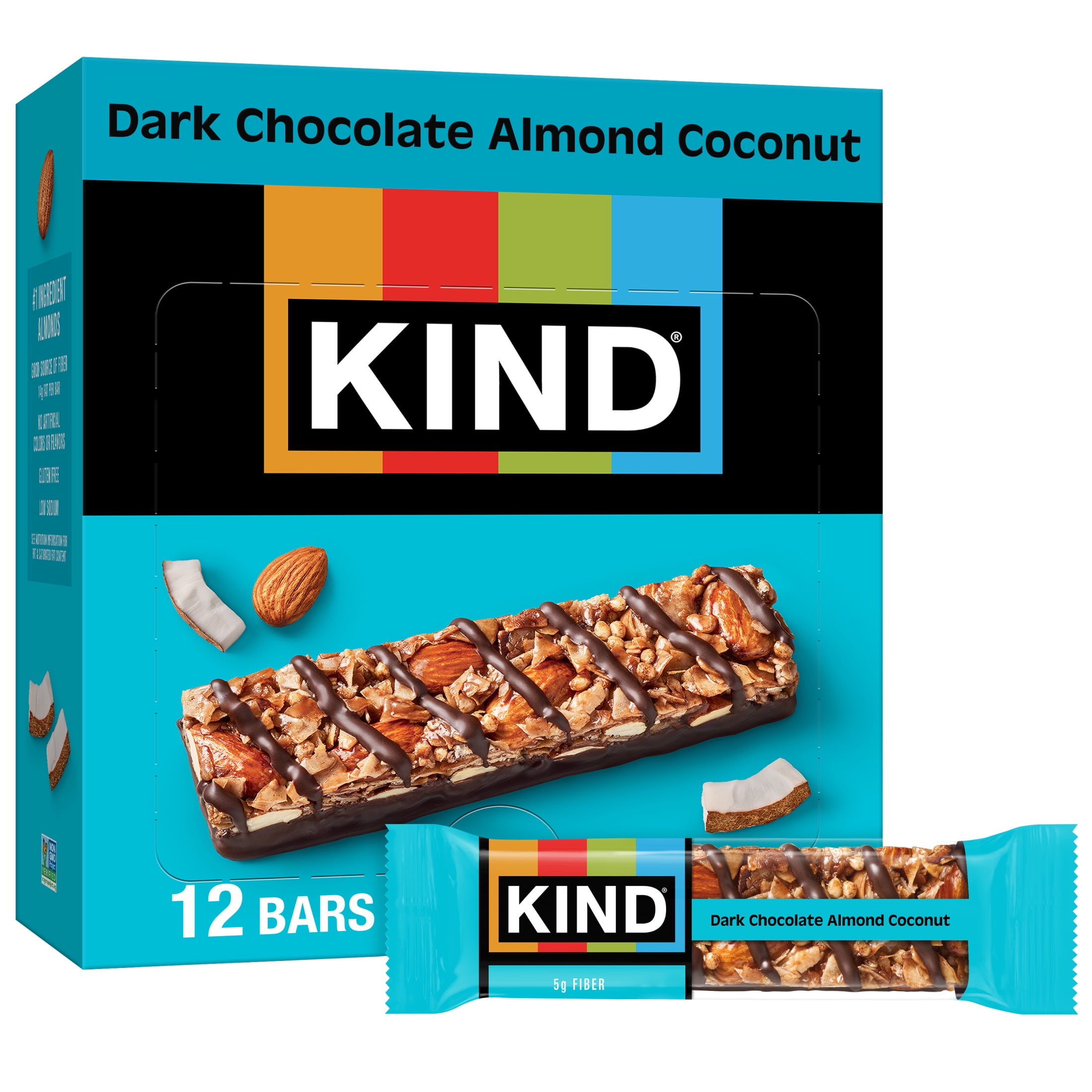 KIND Bars - Dark Chocolate, Almond & Coconut, Gluten Free, 1.4oz, 12 ...