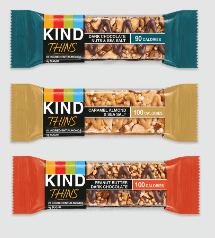 KIND Bars, Thins Variety Pack, Dark Chocolate Nuts & Sea Salt, Peanut ...