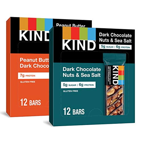KIND Nut Bars, Dark Chocolate Nuts & Sea Salt, Peanut Butter Dark ...
