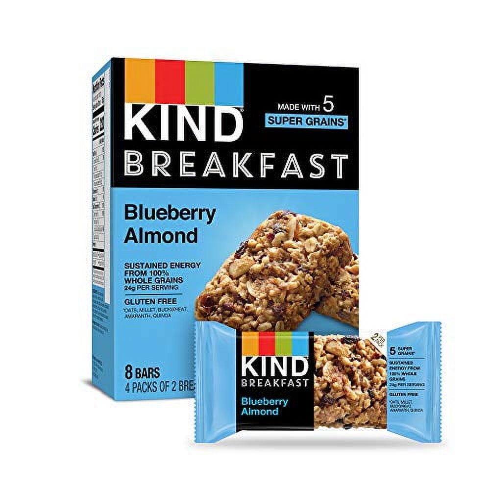 KIND Breakfast Bars, Blueberry Almond, Gluten Free, 1.8oz, 24 Count ...