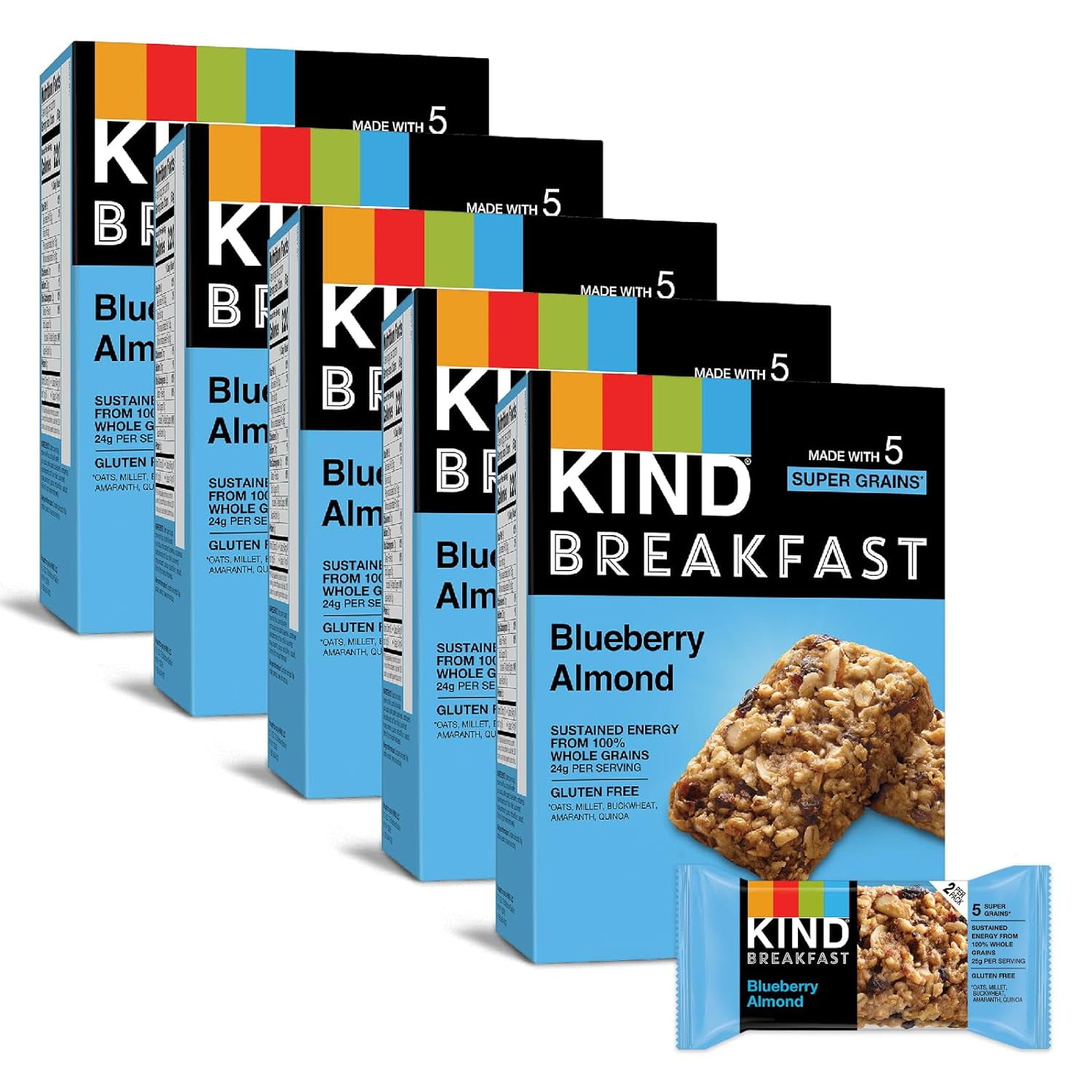 KIND Breakfast, Healthy Snack Bar, Blueberry Almond, Gluten Free ...