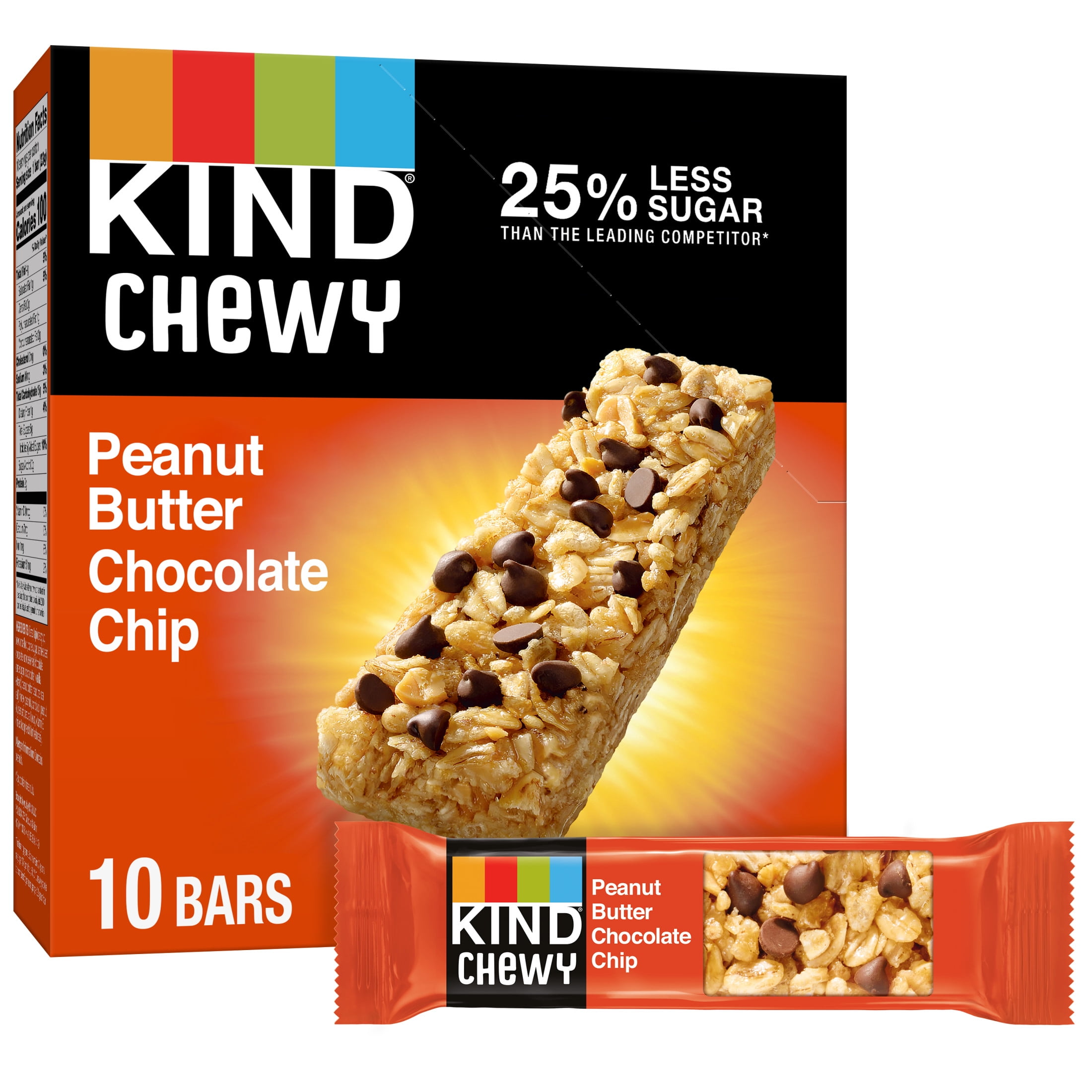KIND Chewy Granola Bars, Peanut Butter Chocolate Chip, Gluten Free, 8.1 ...