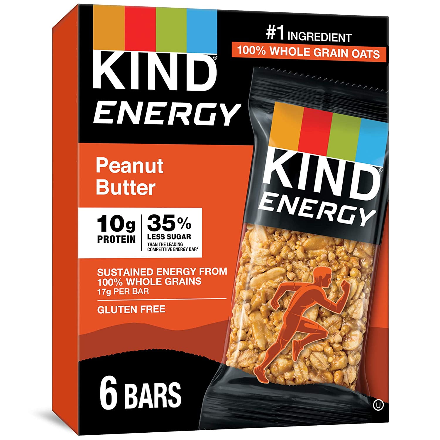 KIND Energy Bars, Peanut Butter, Healthy Snacks, Gluten Free, 30 Count ...