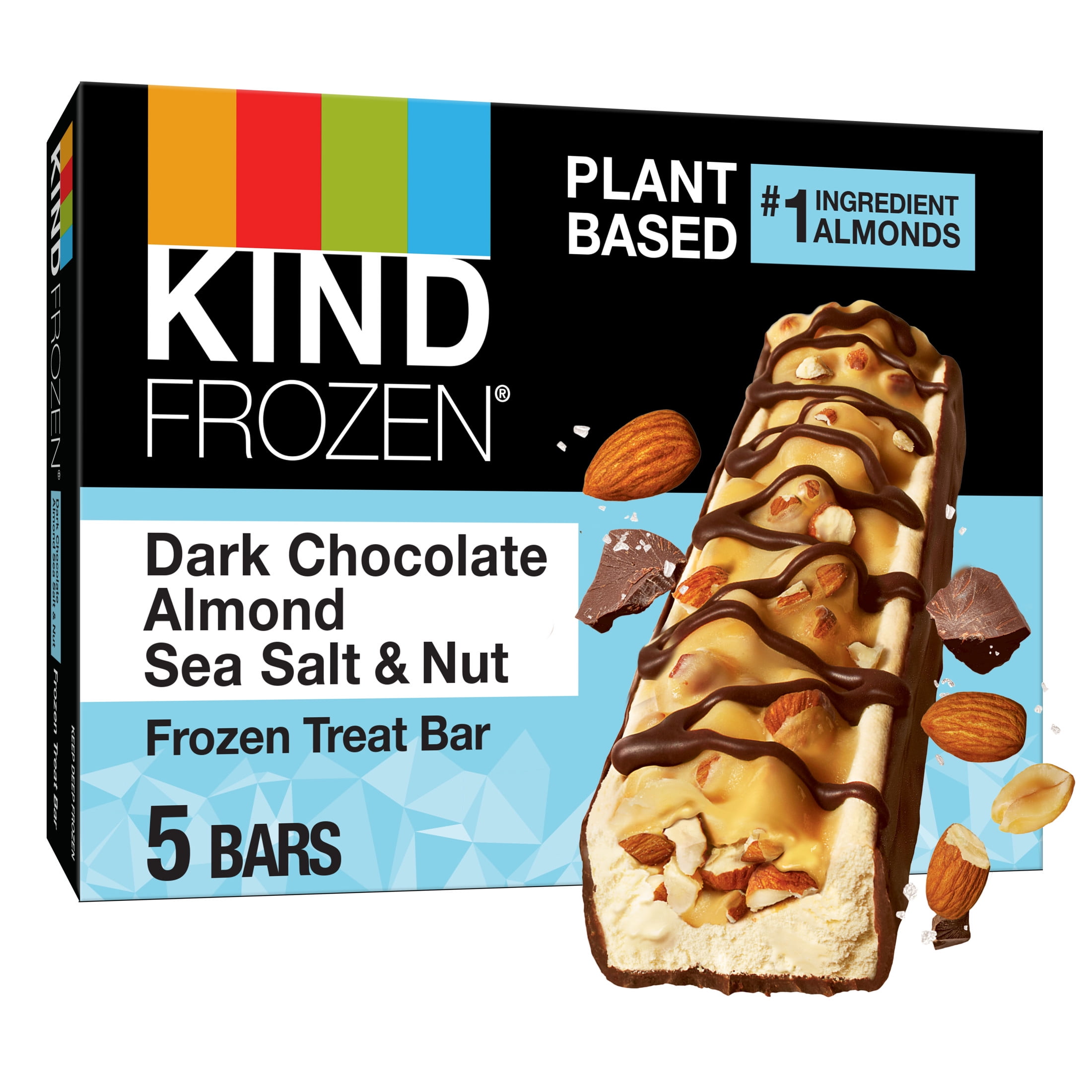KIND Frozen Dark Chocolate Almond Sea Salt Treat, Creamy Plant-Based ...