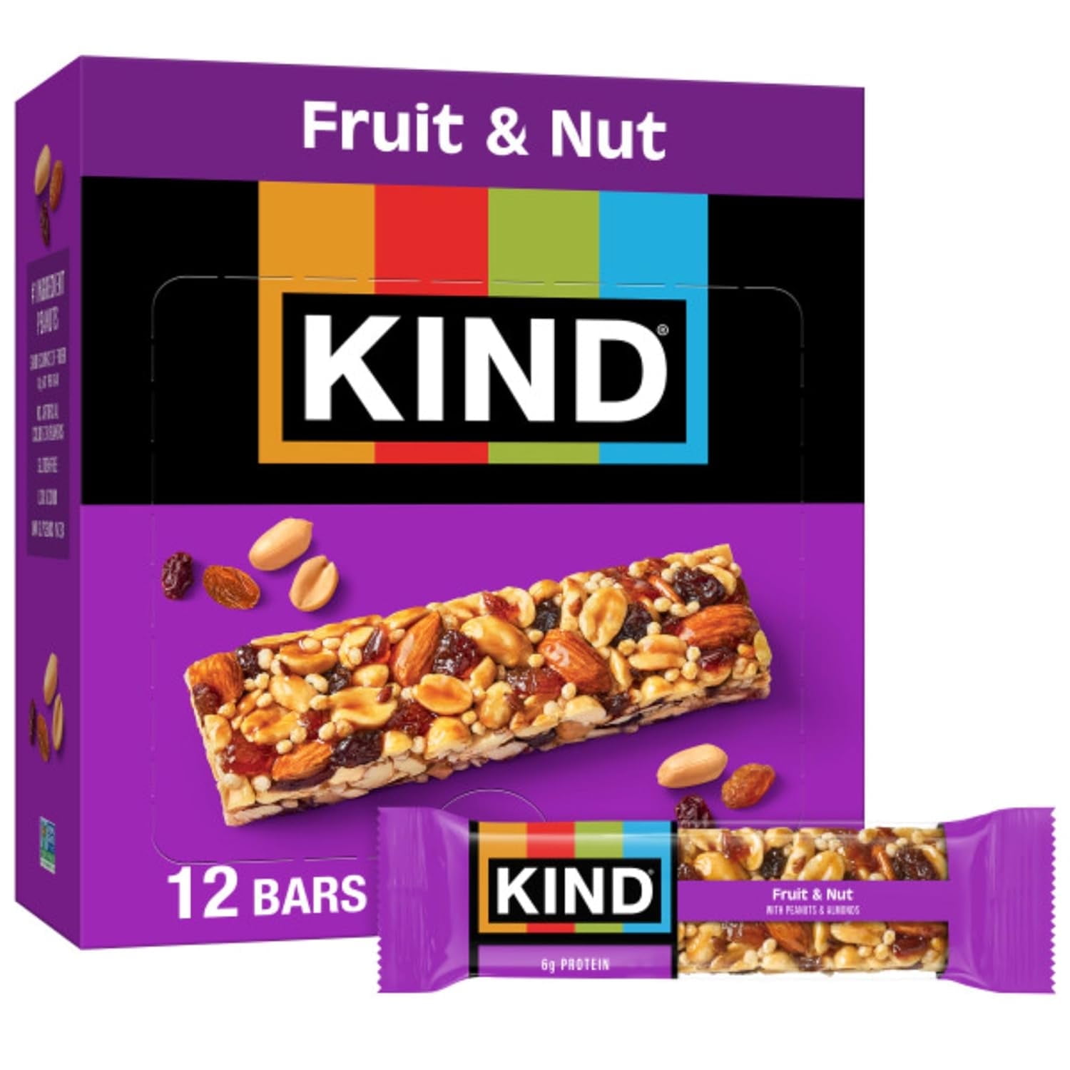 KIND Fruit & Nut Bars – 12ct, 1.4 oz Each (16.8 oz Total), 6g Protein ...