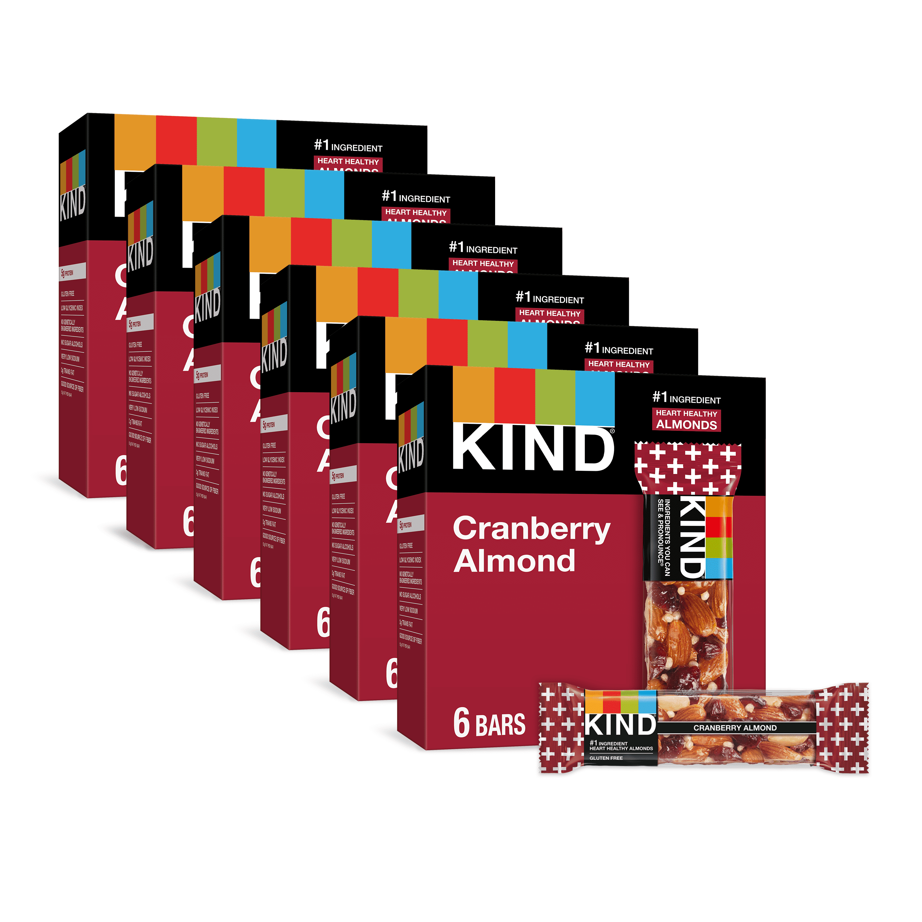 KIND Gluten Free Cranberry Almond Snack Bars, 1.4 oz, 36 Count ...