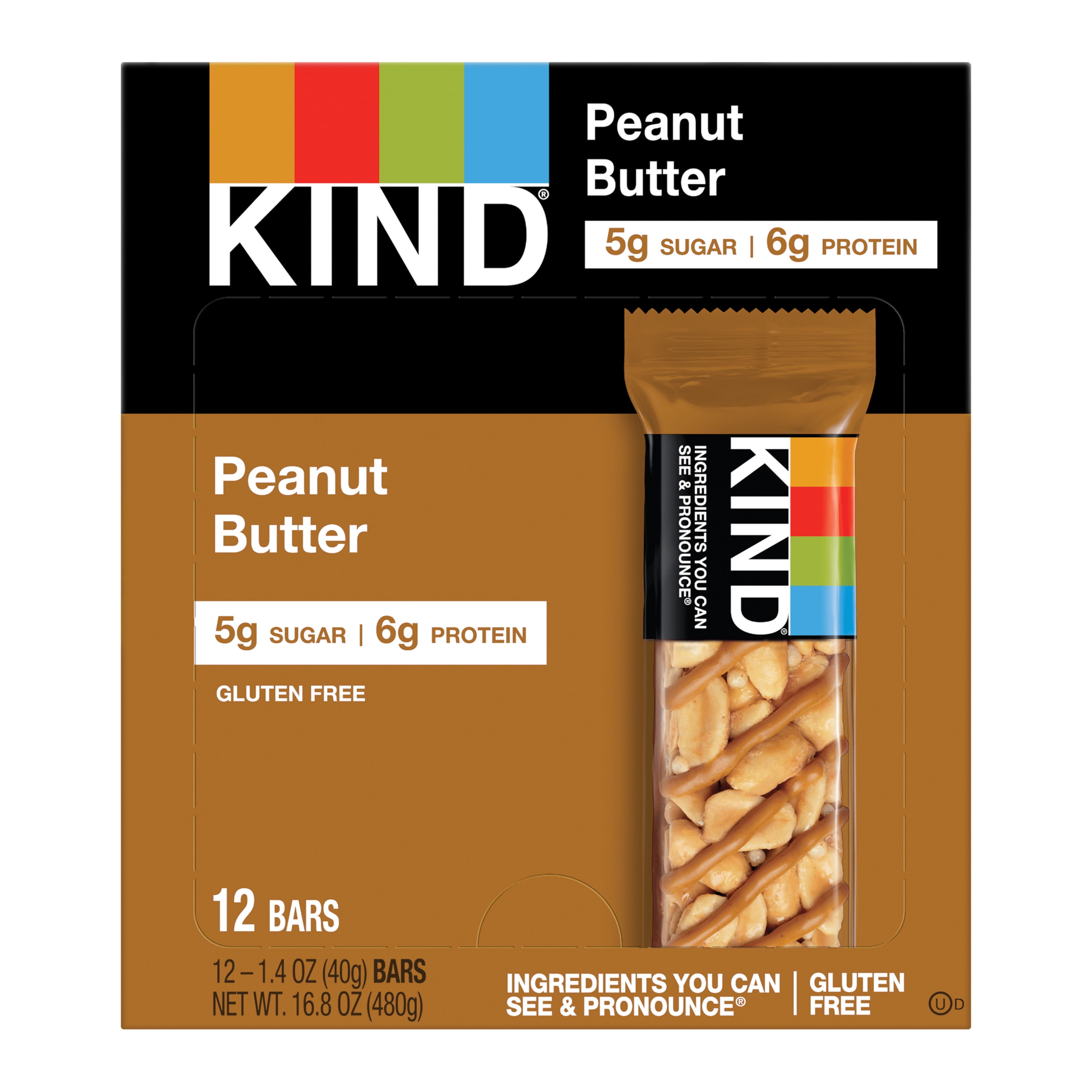 KIND Gluten Free Peanut Butter Snack Bars, 1.4 oz, 12 Count 1 Box ...