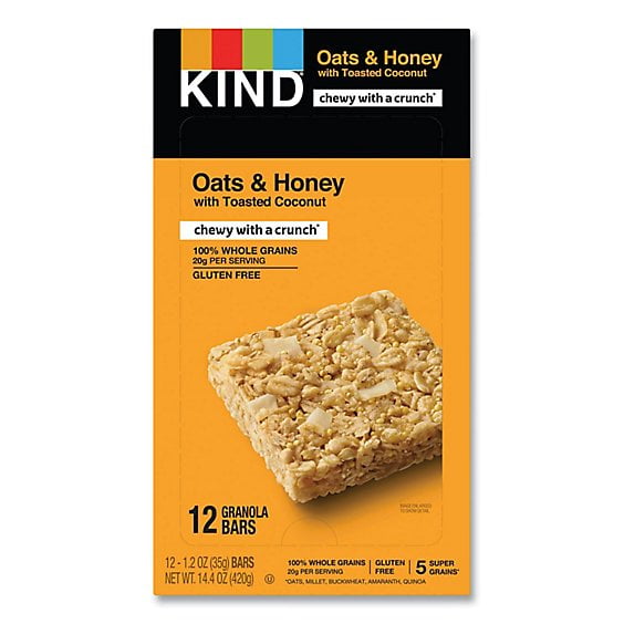 KIND Healthy Grains Bar, Oats And Honey With Toasted Coconut, 1.2 Oz ...