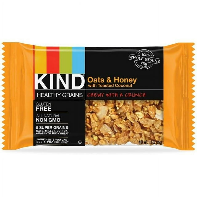 KIND Healthy Grains Bar Oats and Honey with Toasted Coconut 1.2 oz 12 ...