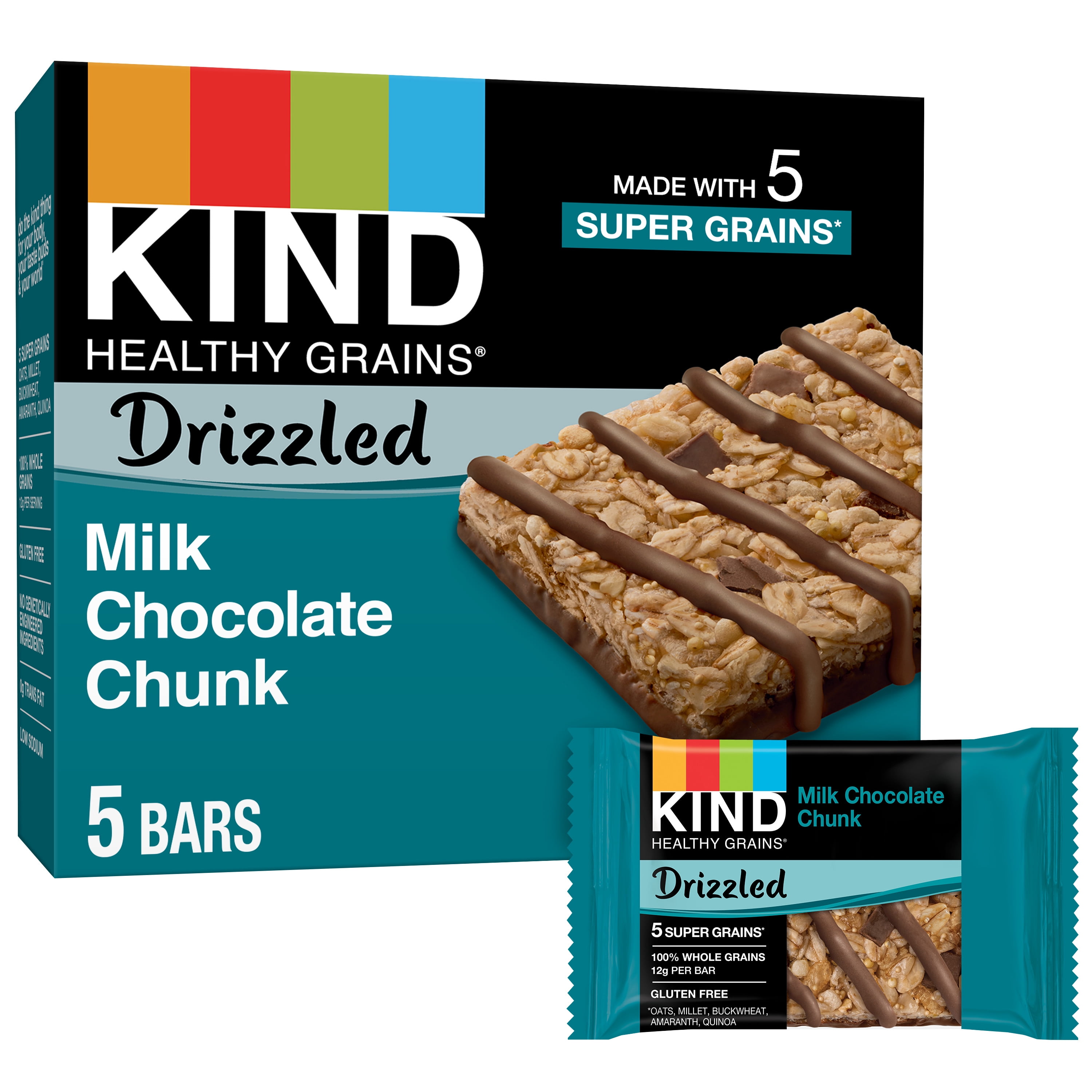 KIND Healthy Grains Granola Snacks, Gluten Free Milk Chocolate Chunk ...