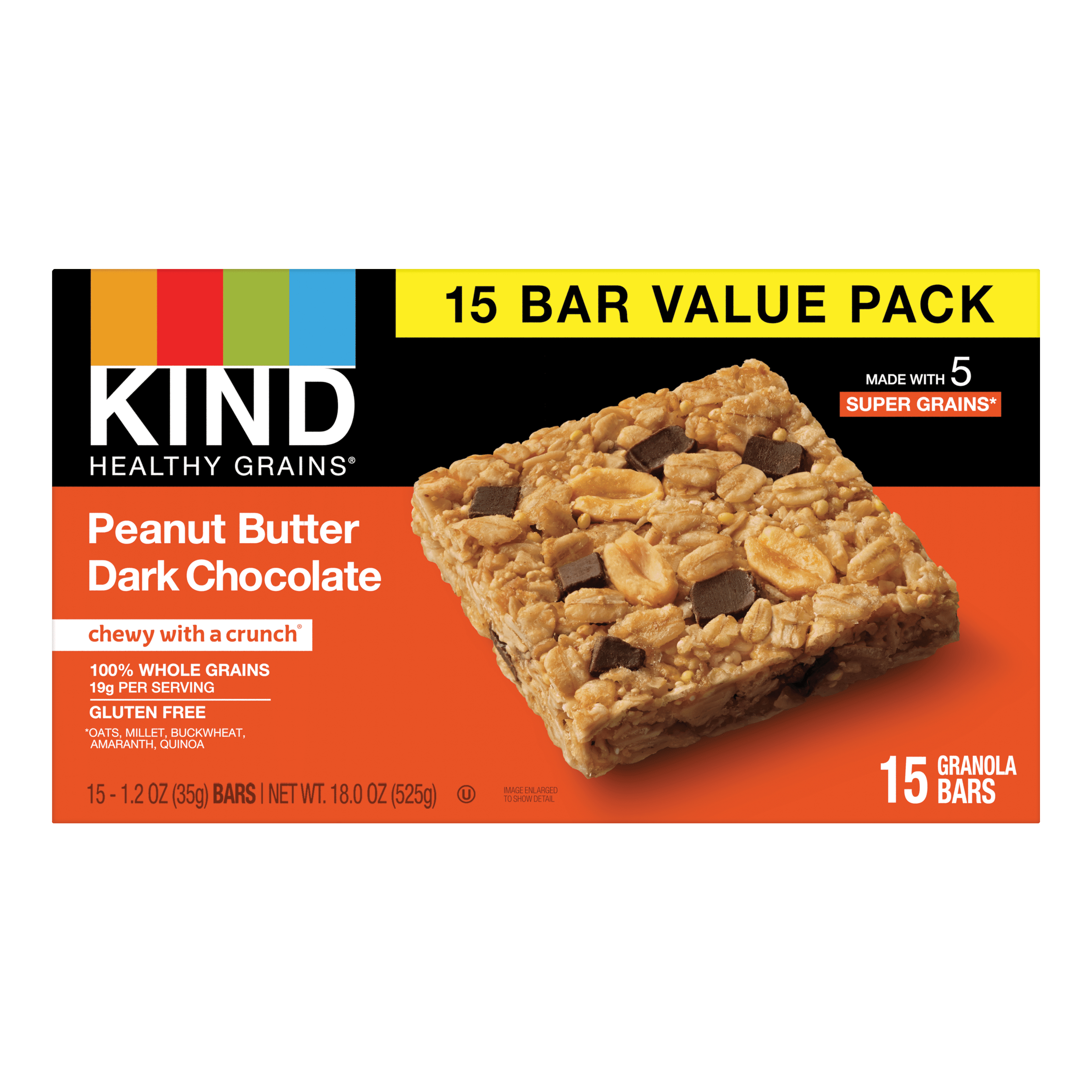 Kind Healthy Grains Bars Peanut Butter Dark Chocolate, 15 Ct box ...