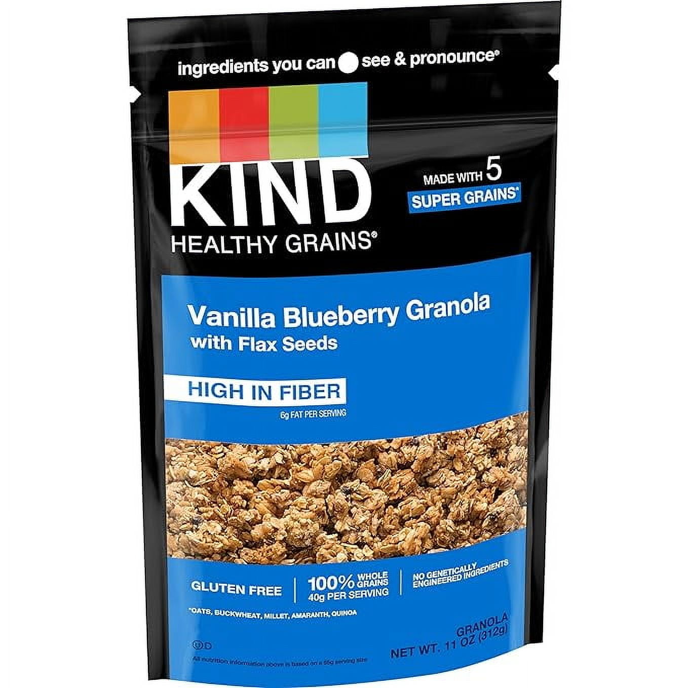 KIND Healthy Grains, Vanilla Blueberry Granola with Flax Seeds, Healthy ...