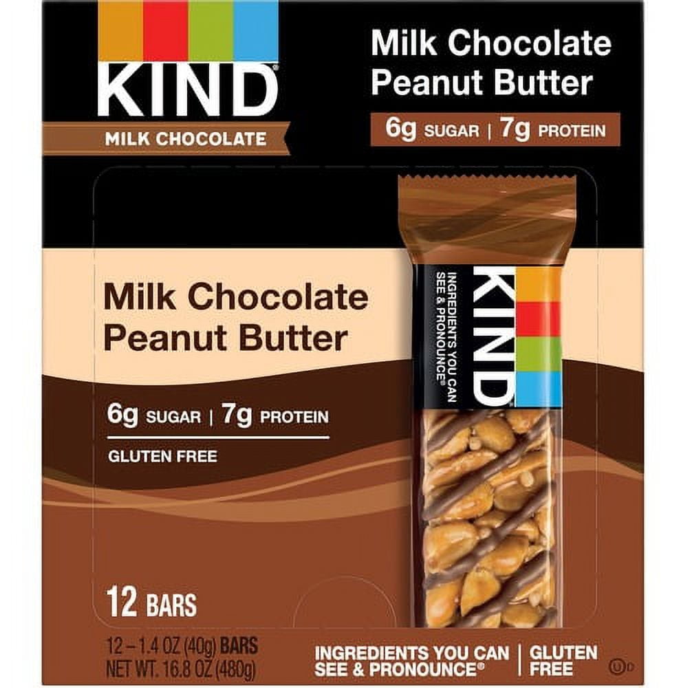 KIND Milk Chocolate Nut Bars - Low Sodium, Gluten-free, Individually ...