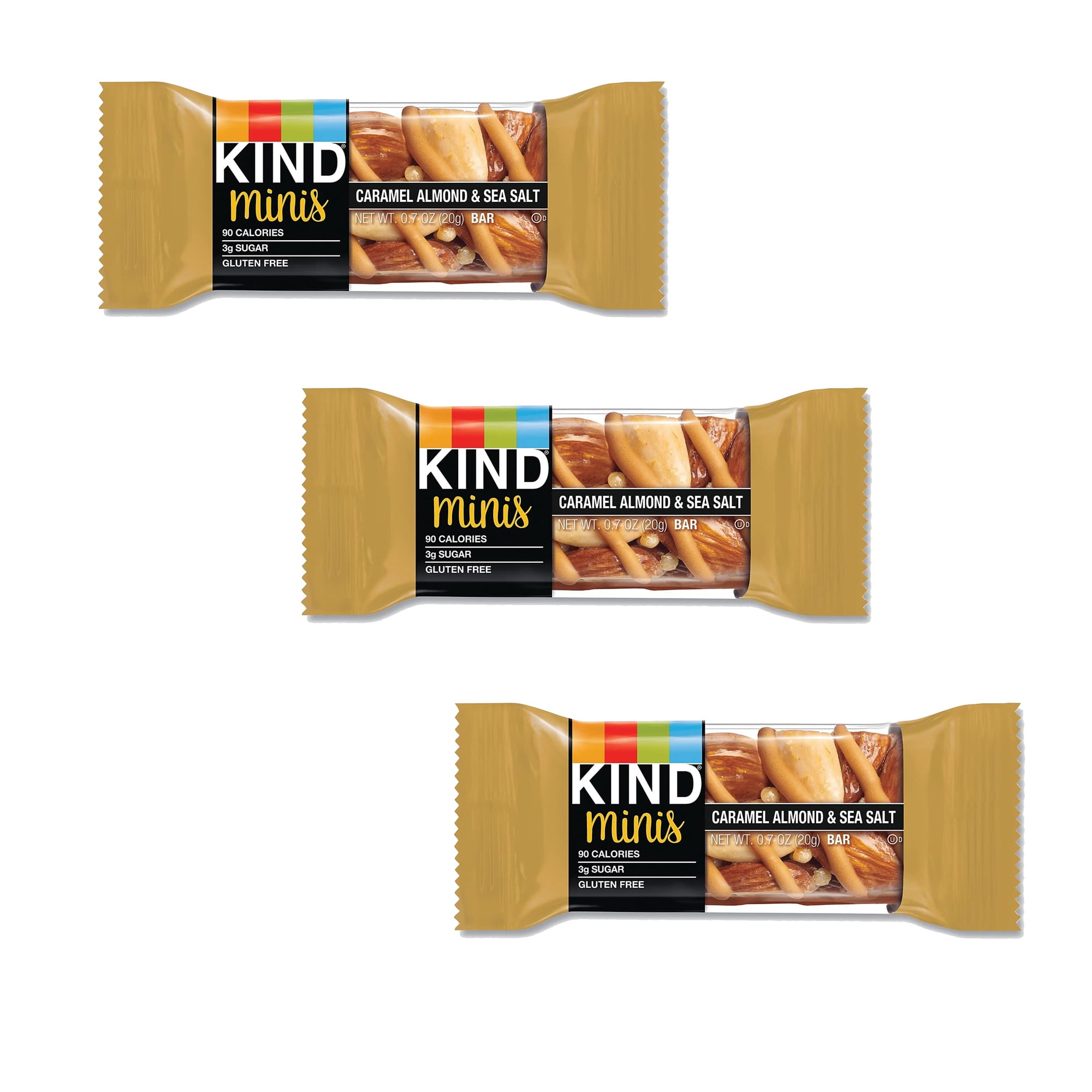 KIND Minis Caramel Almond & Sea Salt Flavored Mini Snack Bar, 0.7 Oz ...