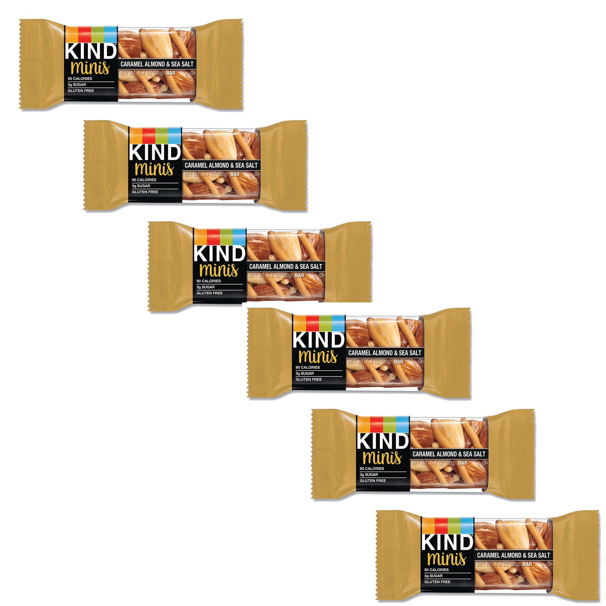 KIND Minis Caramel Almond & Sea Salt Flavored Mini Snack Bar, 0.7 Oz ...