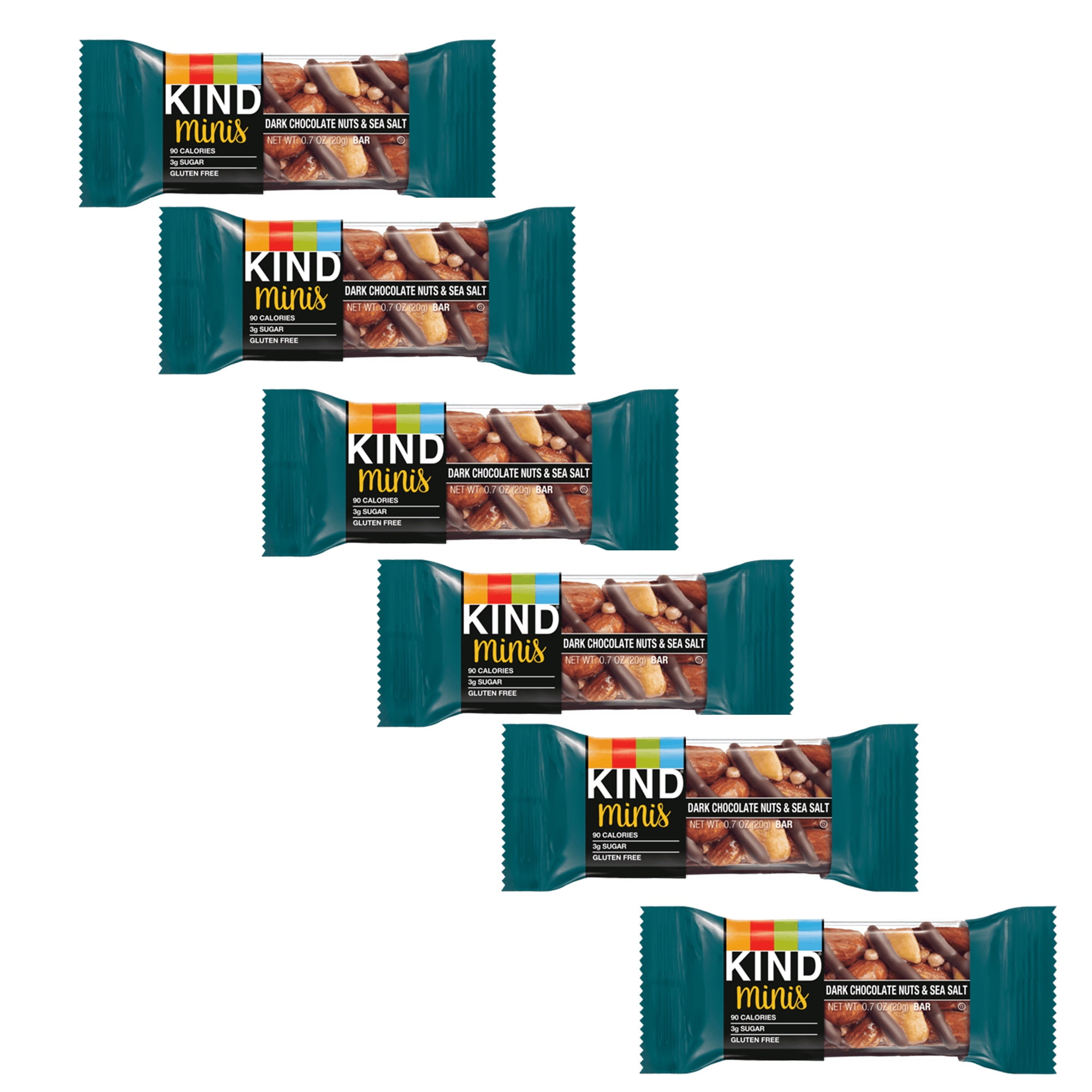 KIND Minis Dark Chocolate Nuts & Sea Salt Flavored Mini Snack Bar, 0.7 ...