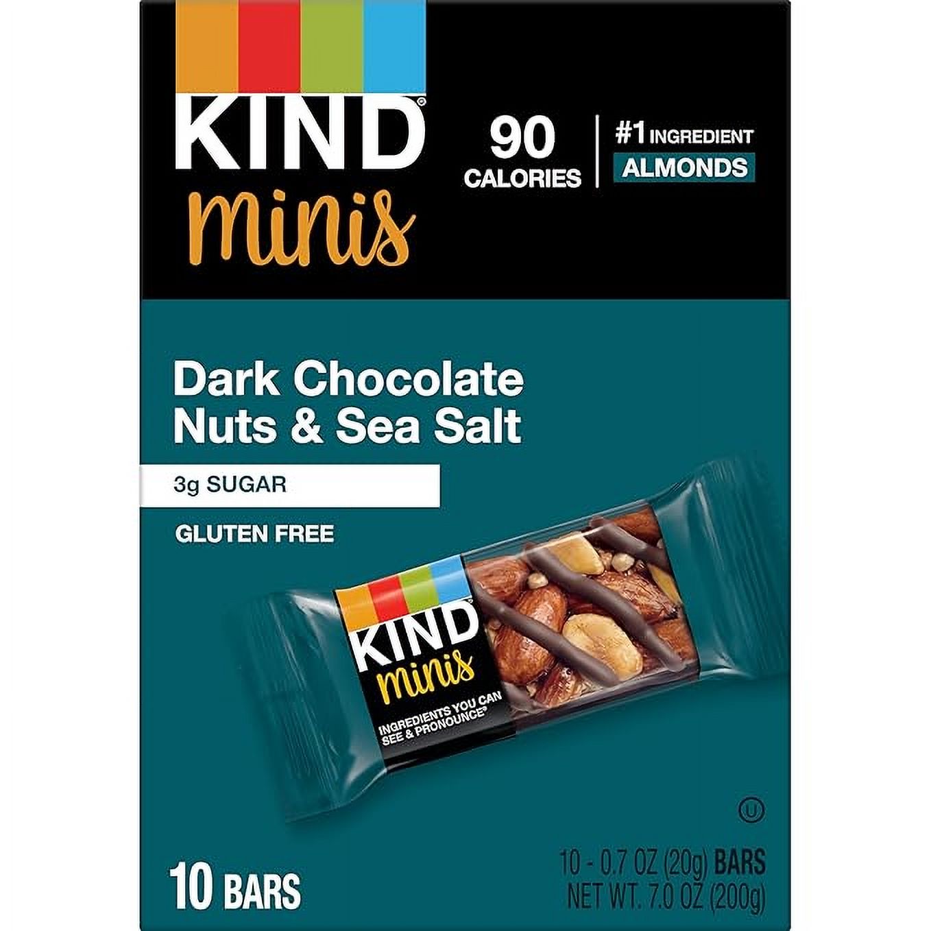 KIND Minis, Dark Chocolate Nuts & Sea Salt, Healthy Snacks, Gluten Free ...