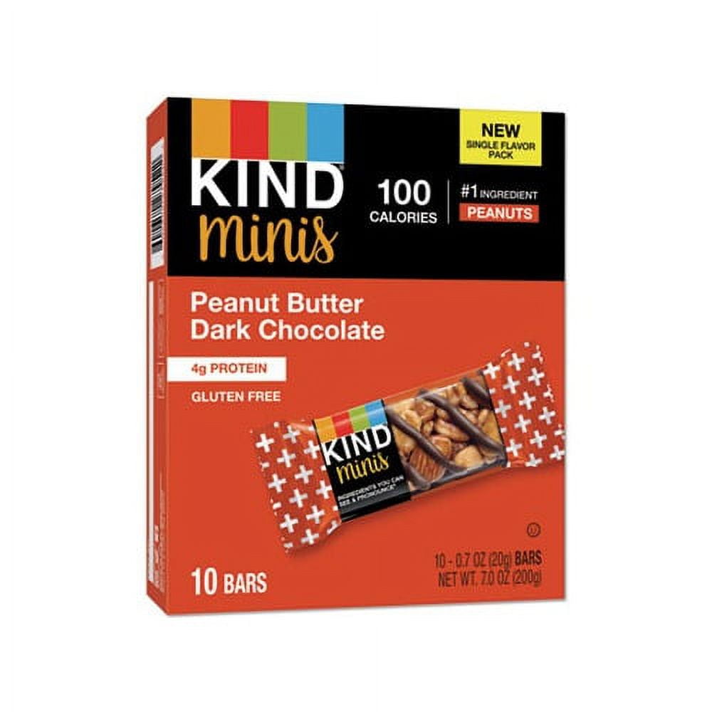 KIND Minis, Peanut Butter Dark Chocolate Snack Bars, 100 Calorie ...