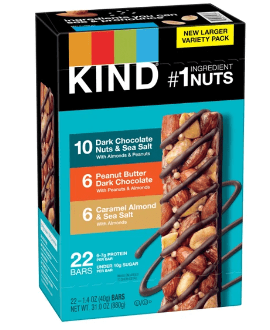KIND Nut Bar, Variety Pack, 1.4 oz, 22-count - Walmart.com