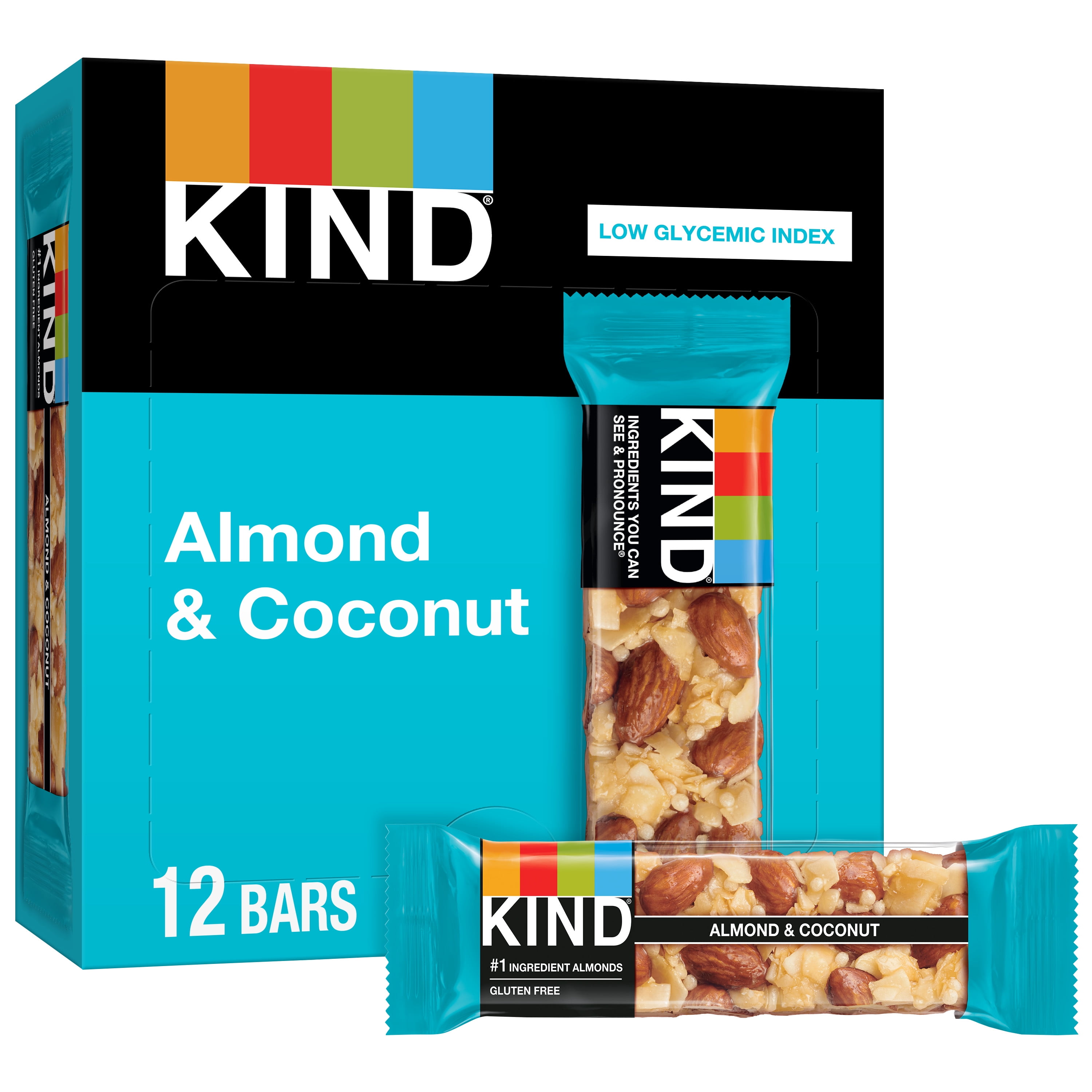 KIND Nut Bars, Almond & Coconut, 1.4 oz, 12 Count - Walmart.com