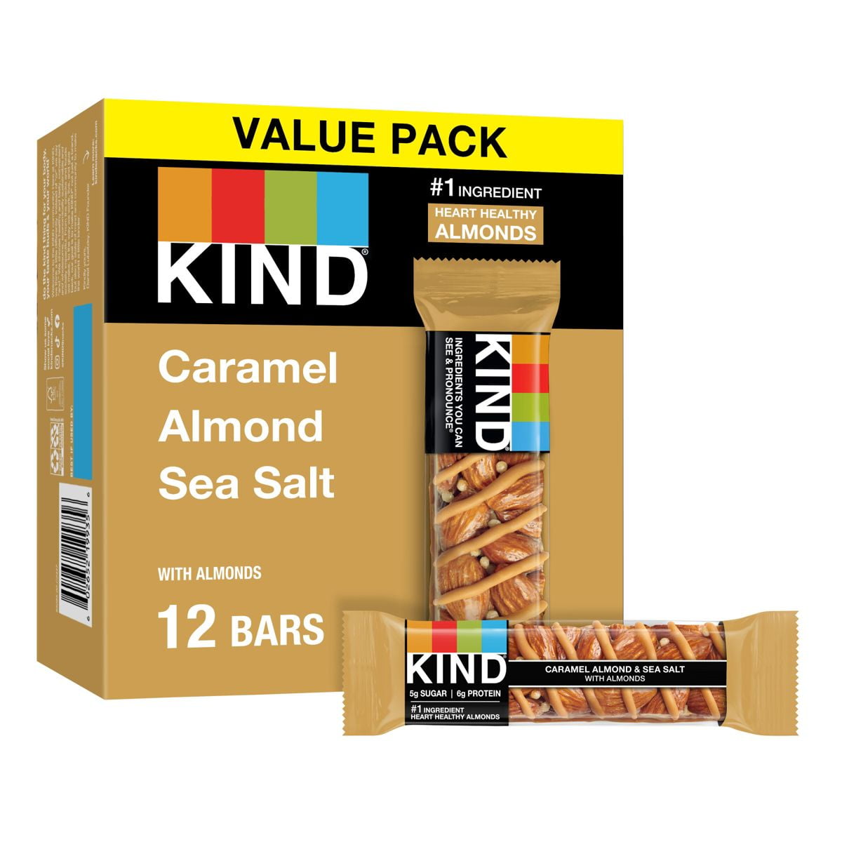 KIND Nut Bars Caramel Almond Sea Salt Gluten Free Snack Bars - 12ct ...