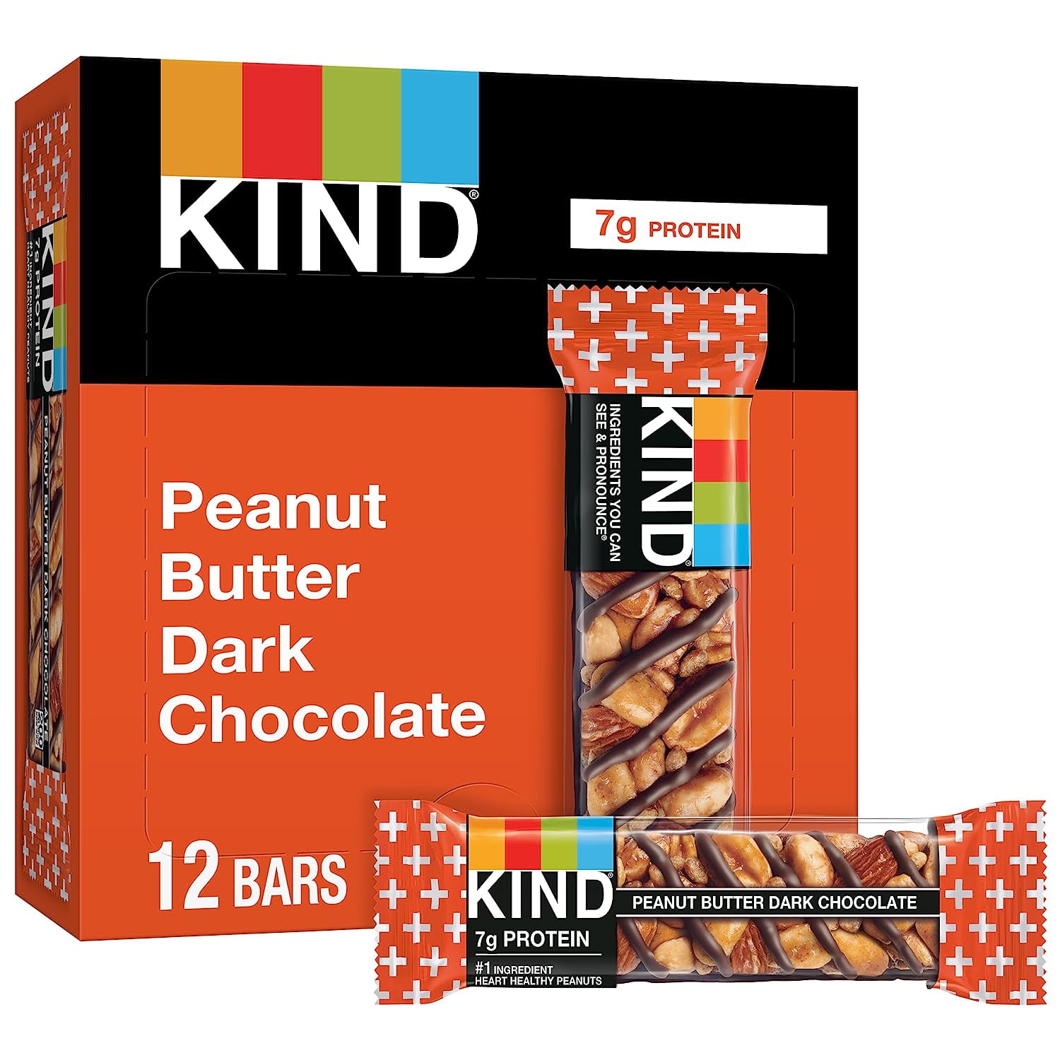 KIND Nut Bars, Peanut Butter Dark Chocolate, Healthy Snacks, Gluten ...