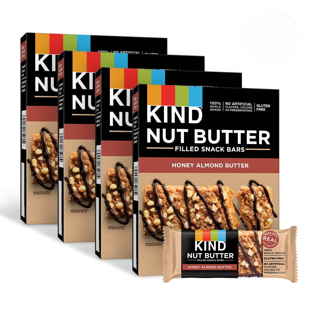 KIND Nut Butter Filled, Honey Almond Butter, 6 Bars (Pack of 8, 48 ...