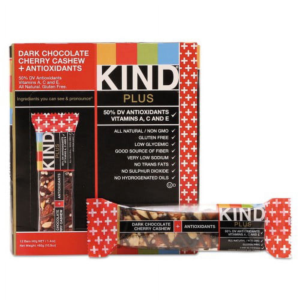 KIND Plus Nutrition Boost Bar, Dk ChocolateCherryCashew/Antioxidants, 1 ...