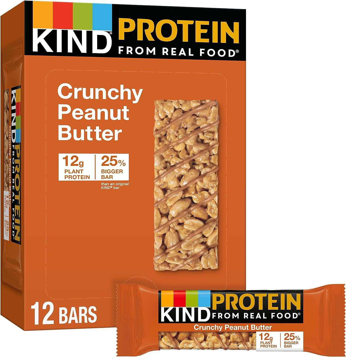 KIND Protein Bars, Crunchy Peanut Butter, Healthy Snacks, Gluten Free ...