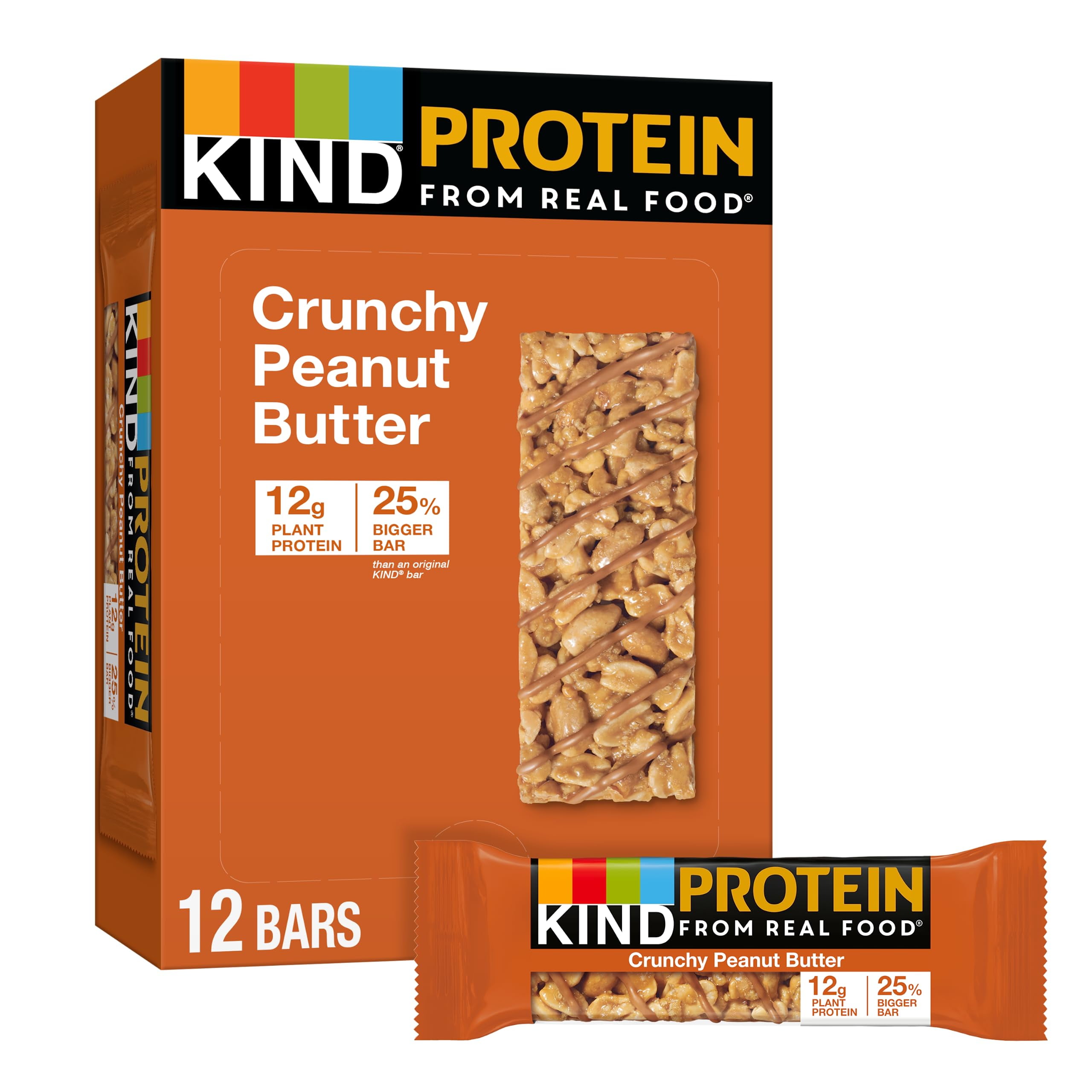 KIND Protein Bars, Crunchy Peanut Butter, Healthy Snacks, Gluten Free ...