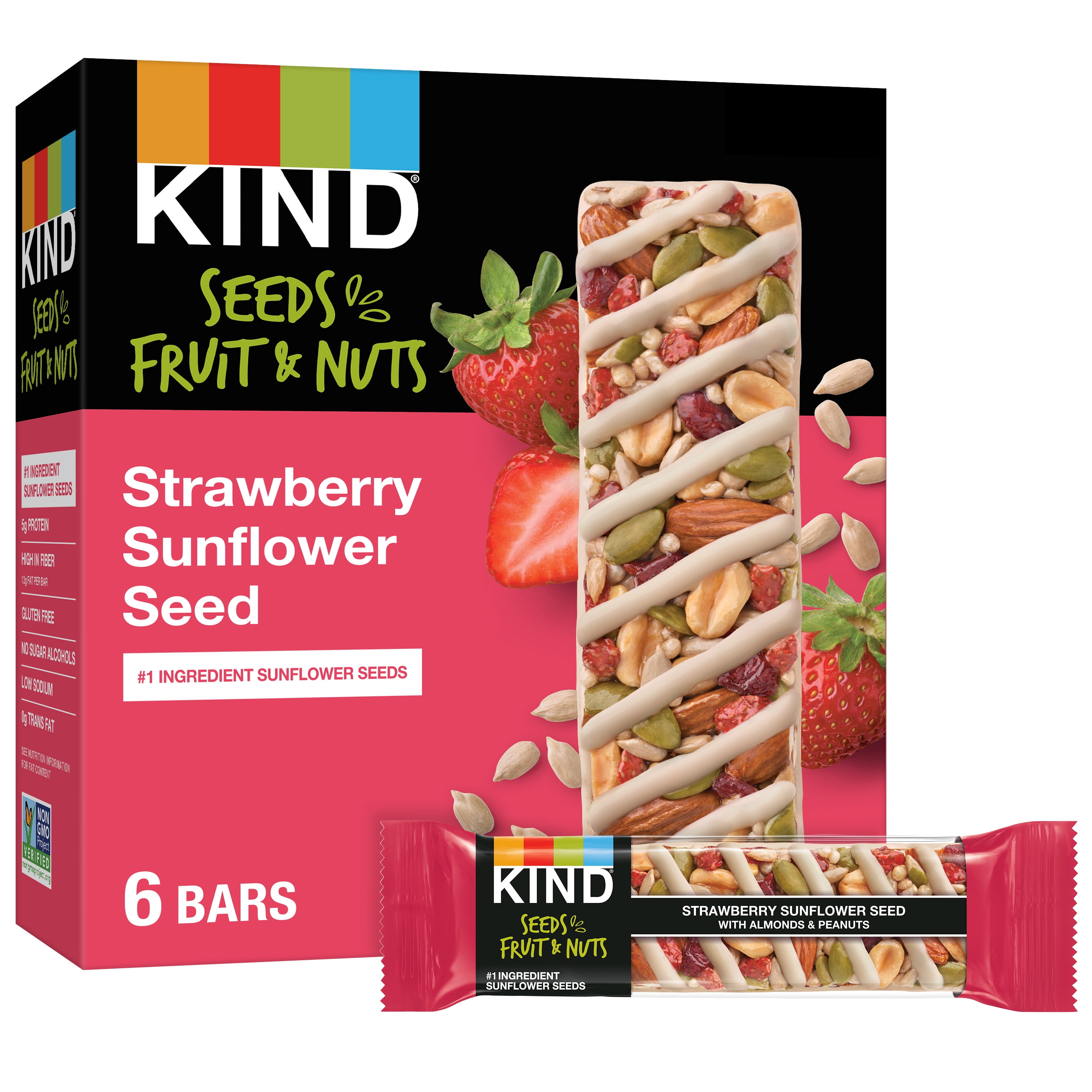 KIND Seeds Fruit & Nuts Snack Bar, Strawberry Sunflower Seed, Gluten ...