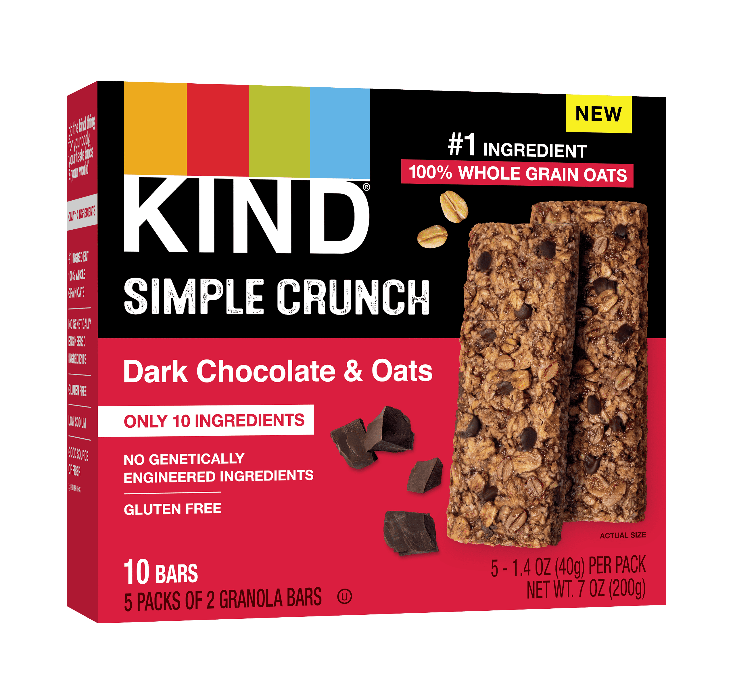 KIND Simple Crunch Breakfast Granola Bars, Oats & Dark Chocolate ...