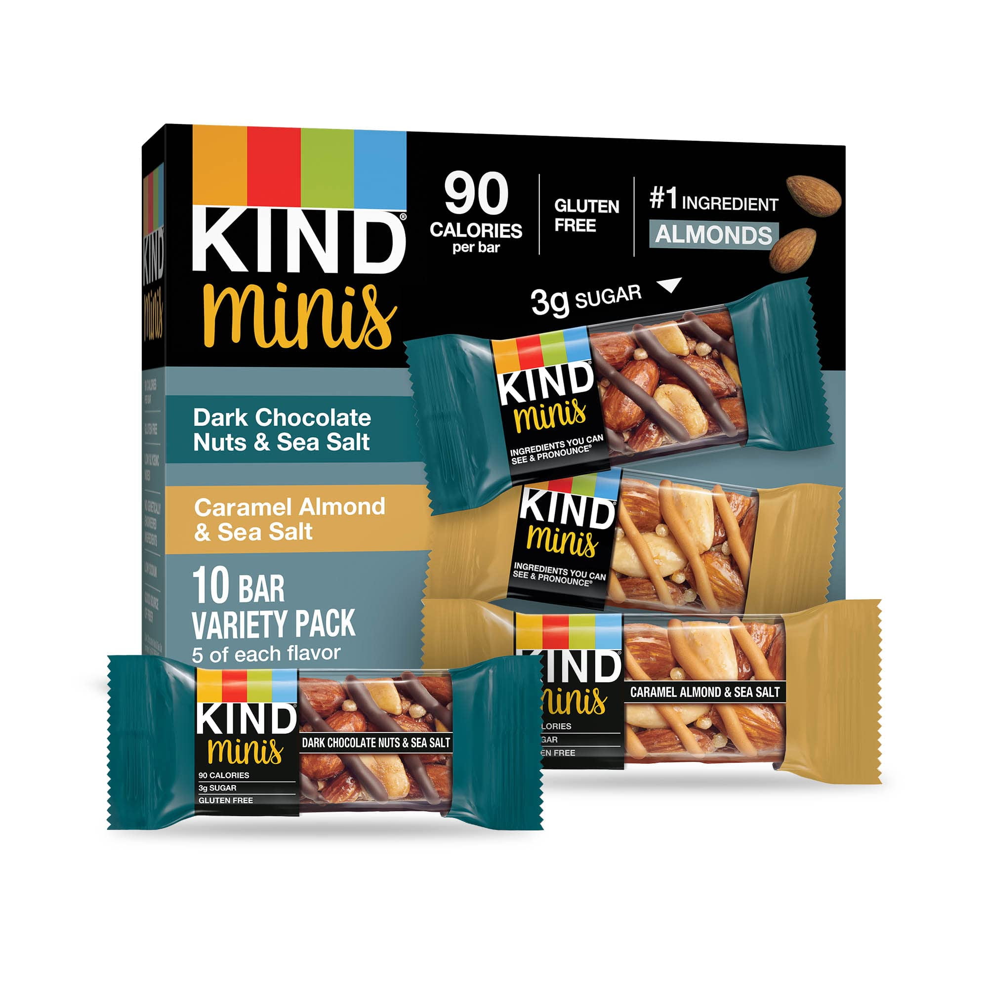 KIND Thins Snack Bars, 2 Flavor Variety Pack, Gluten Free, 100 Calorie ...