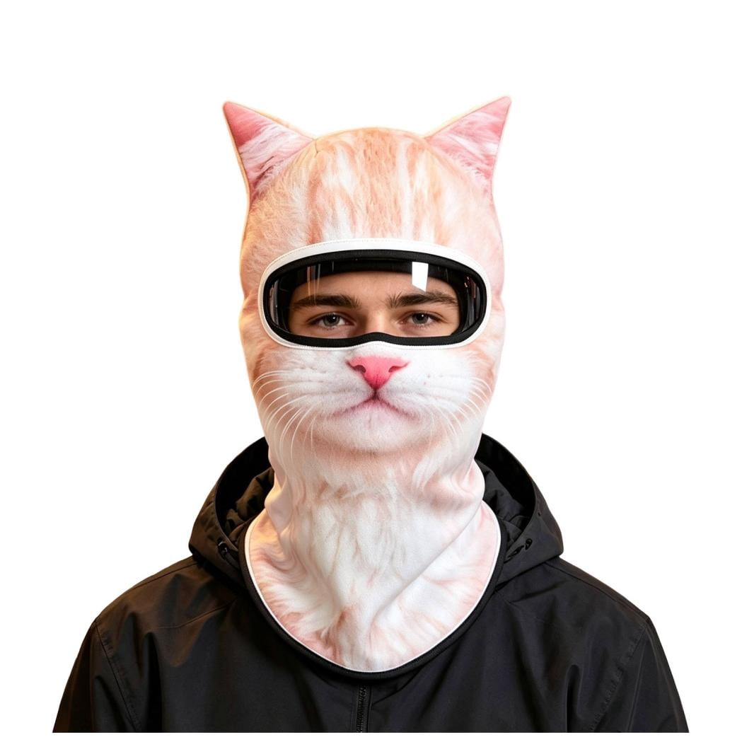 KINDXX 3D Cat Ski Balaclava Sheisty Face Mask with Ears Cute Animal Ski ...
