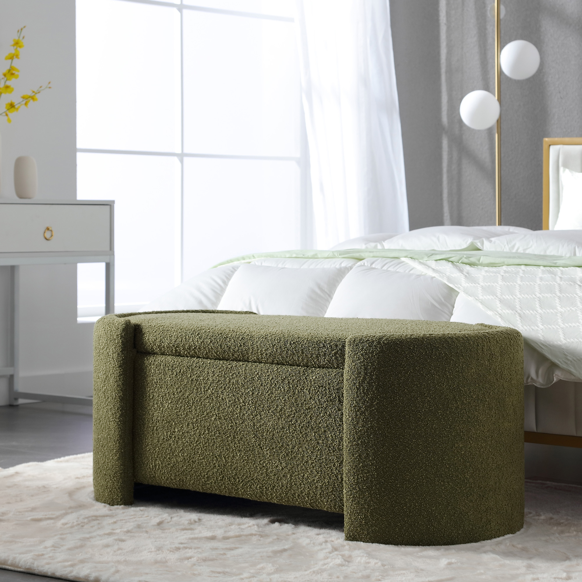 Duhome Elegant Lifestyle Modern Velvet Bench Ottoman Upholstered Bench