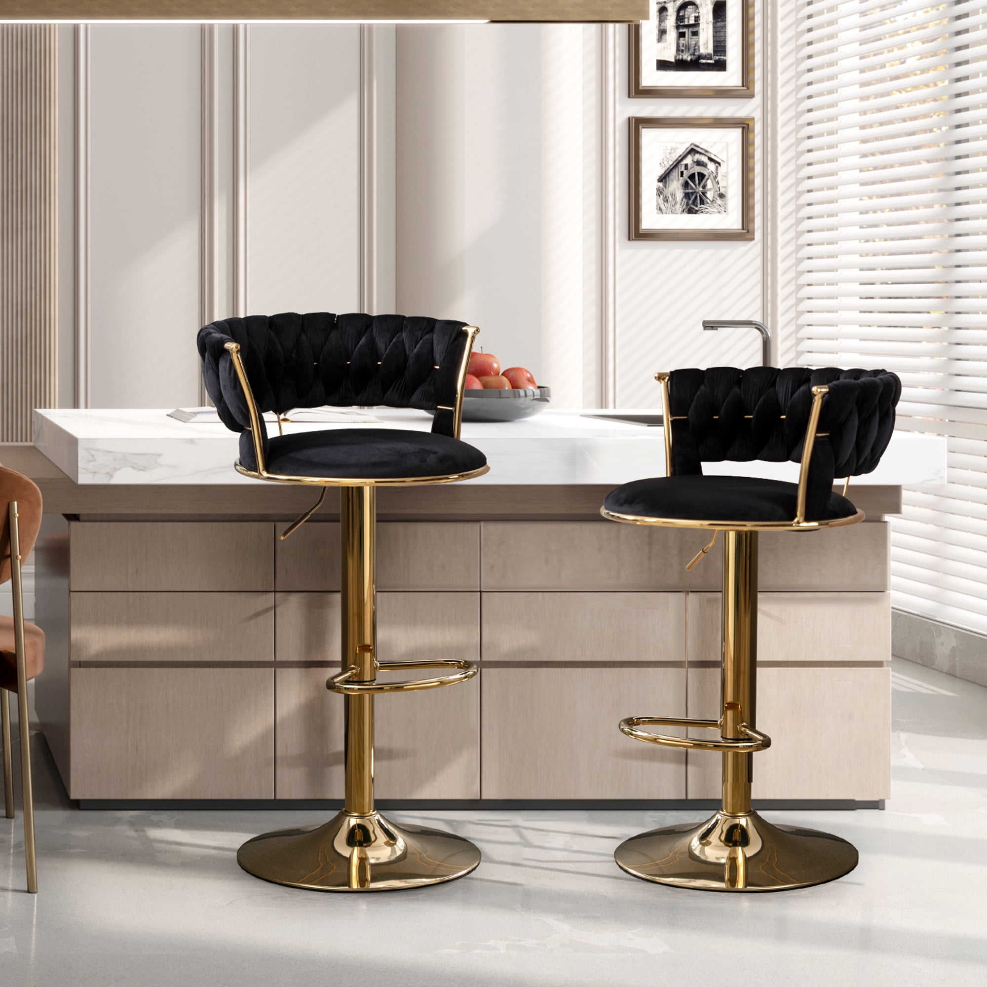 Free Shipping! KINFFICT Bar Stools Set of 2, Counter Height Bar Stools ...
