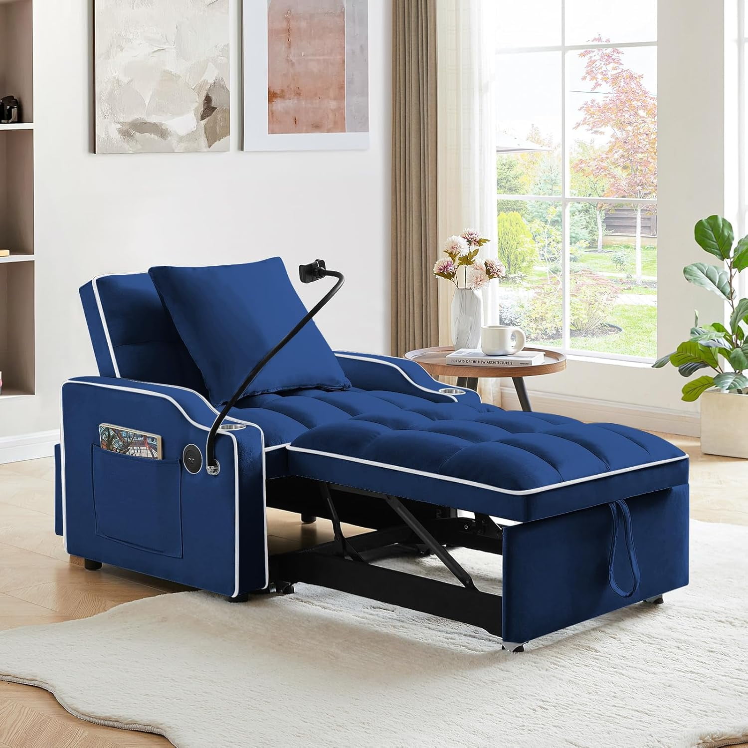 KINFFICT Sleeper Sofa Chair Bed, Convertible 3-in-1 Sofa Armchair ...