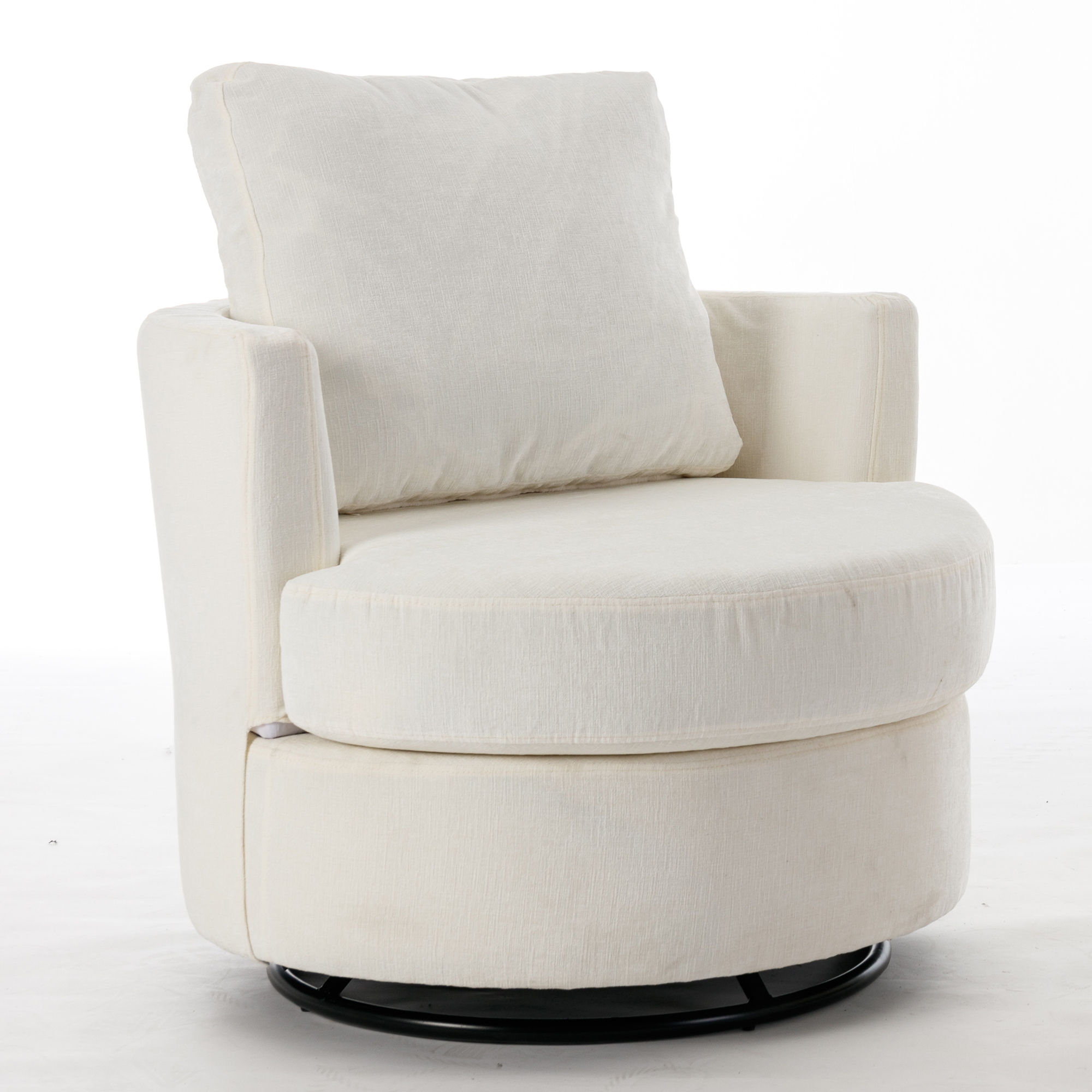 Swivel Barrel Chair, Velvet Round Accent Chair with 360 Degree Swivel ...