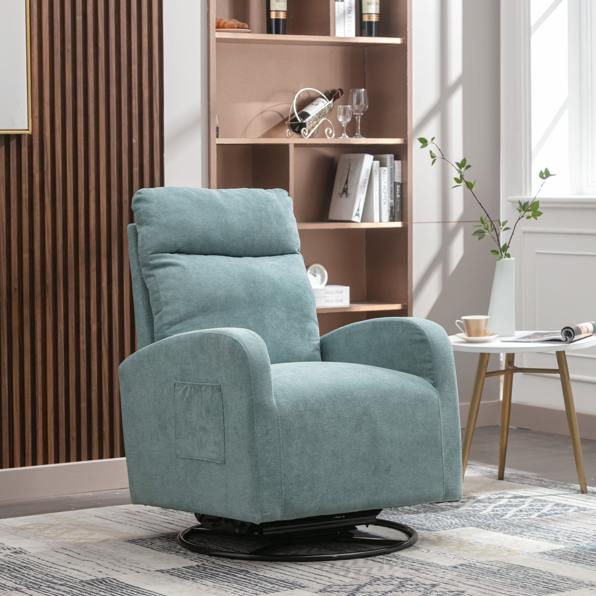 KINFFICT Swivel Glider for Nursery, Swivel Rocking Glider Chair with ...